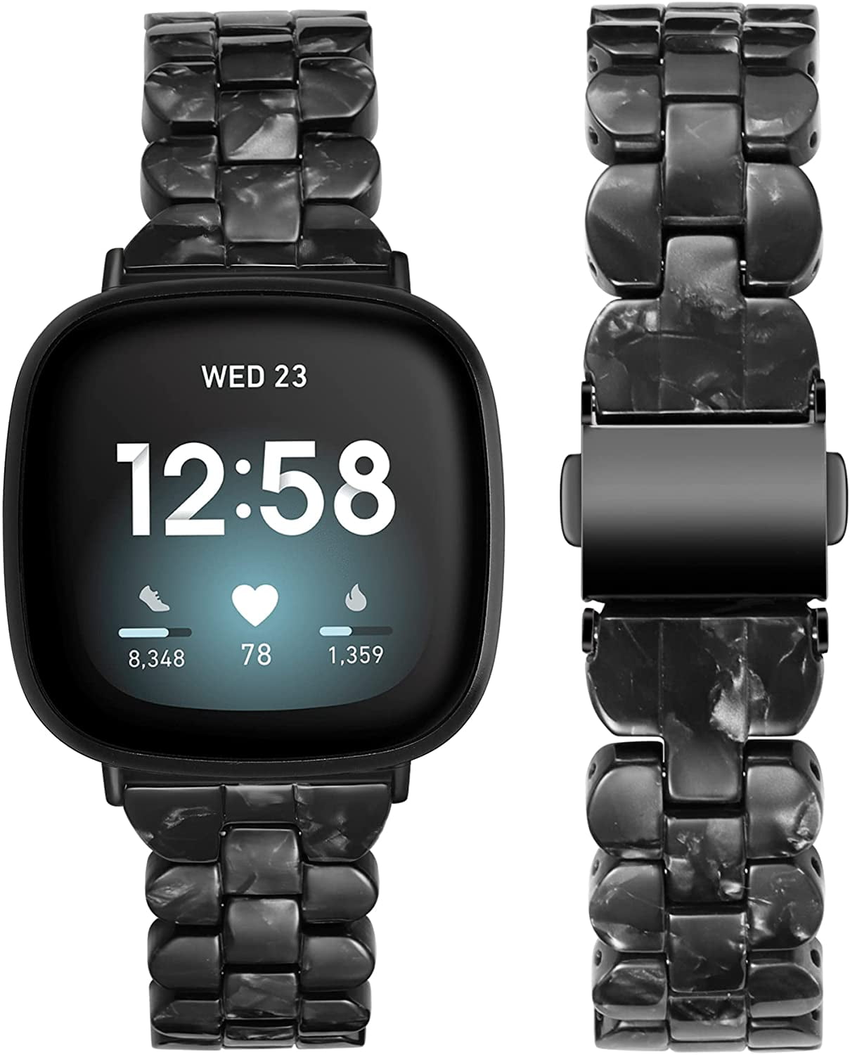 TOYOUTHS Slim Resin Bands Compatible with Fitbit Sense Bands Women ...