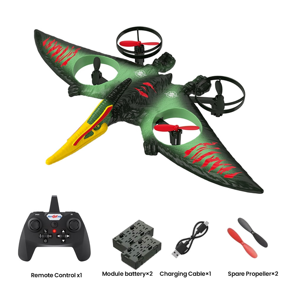 Remote Control Dinosaur Plane Drone Flying Helicopters Toys with LED ...