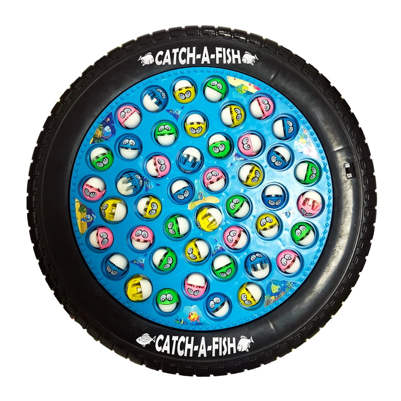 TOYSNMORE Black Colour 45 Fishes Big Round Pond Fish-Catching Game with ...