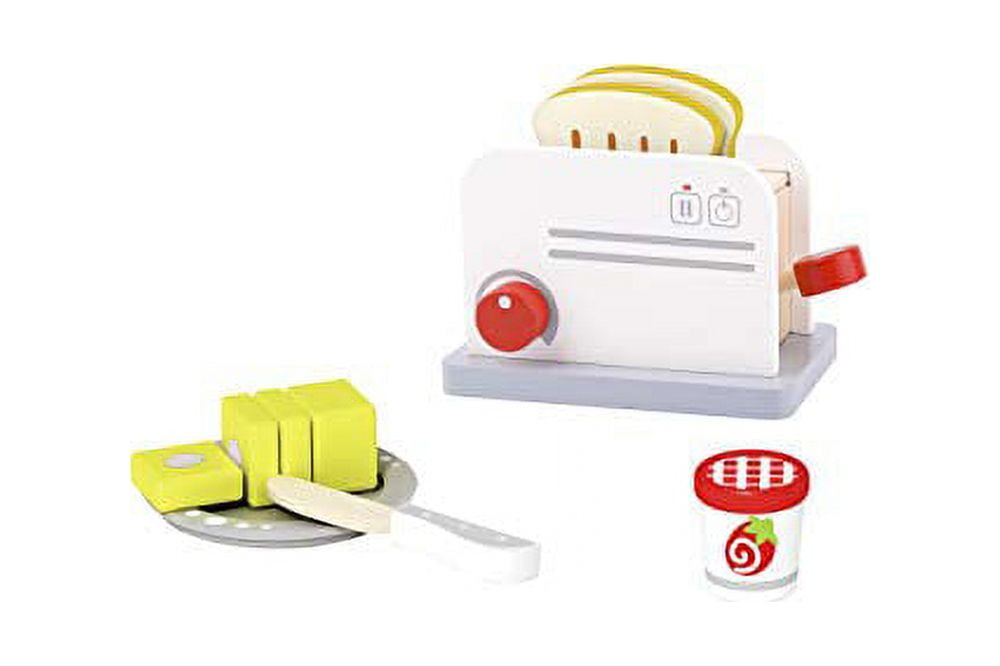 TOYSTERS Wooden Toaster Toy Playset | Pretend Play Toddler Kitchen Play ...