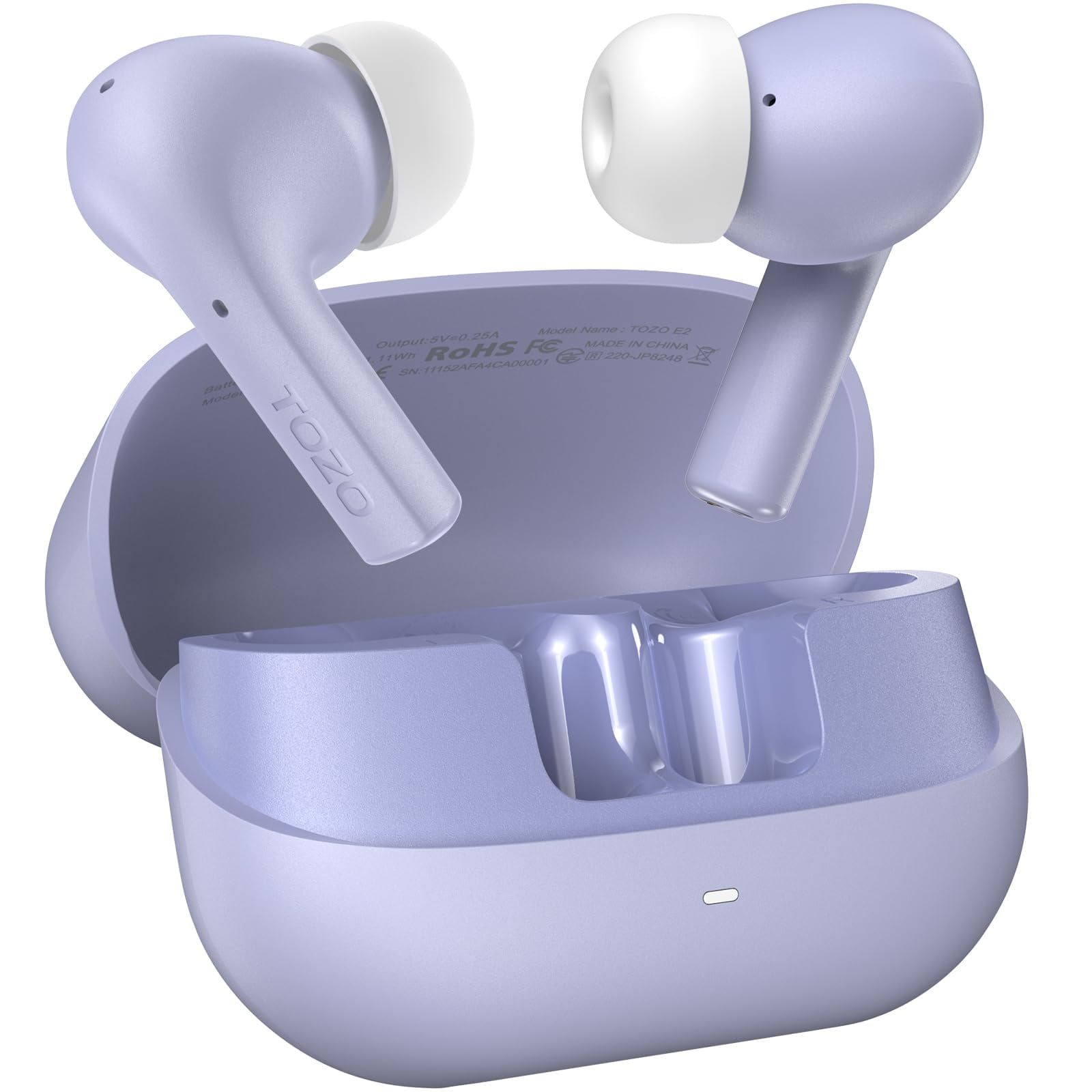 TOZO E2 Mini Wireless Earbuds Bluetooth 5.3 Headphones 2 Mics AI Call ...