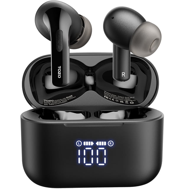 TOZO T20 Bluetooth Earbuds with Dual Microphone Noise Cancelling ...