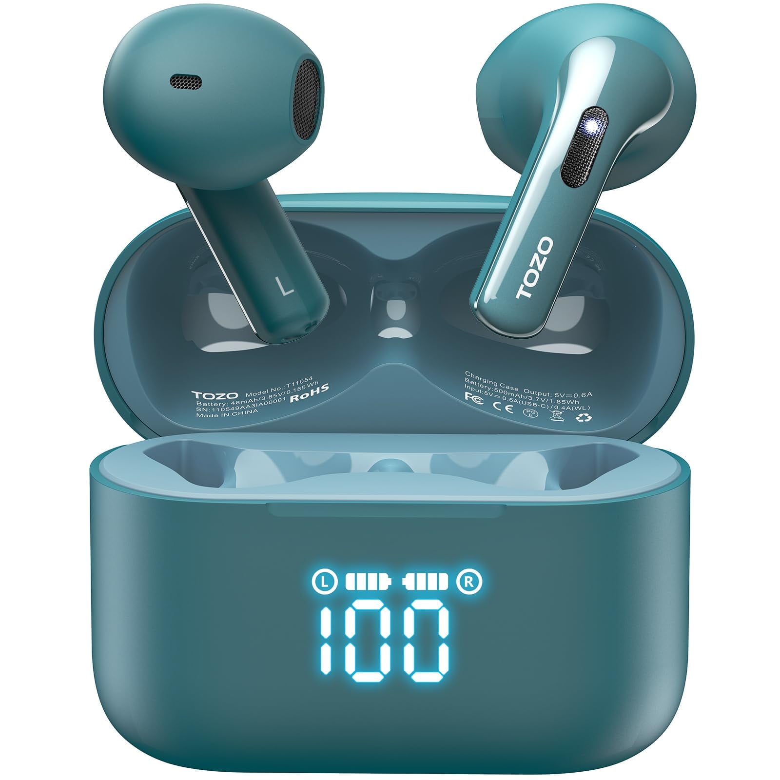 TOZO ANC ENC Wireless Earbuds Bluetooth 5.3 Headphones Stereo Ear buds ...