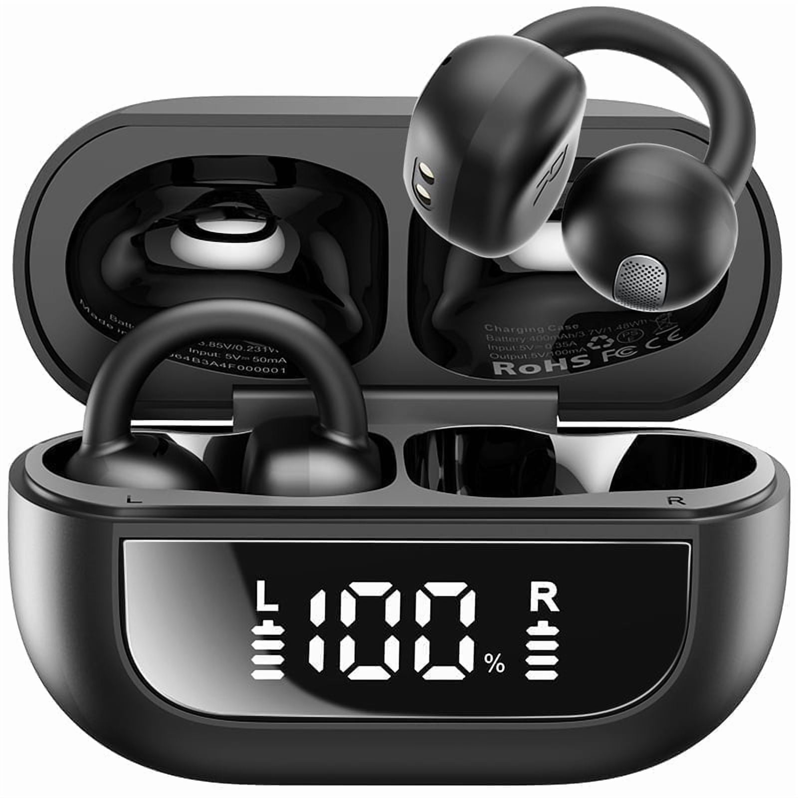 TOZO Open Ear Clip Wireless Earbuds, Bluetooth 5.4 Headphones, 40H Play ...