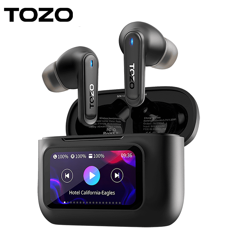 TOZO Wireless Earbuds, Touch Screen Active Noise Cancelling Ear Buds 4 ...