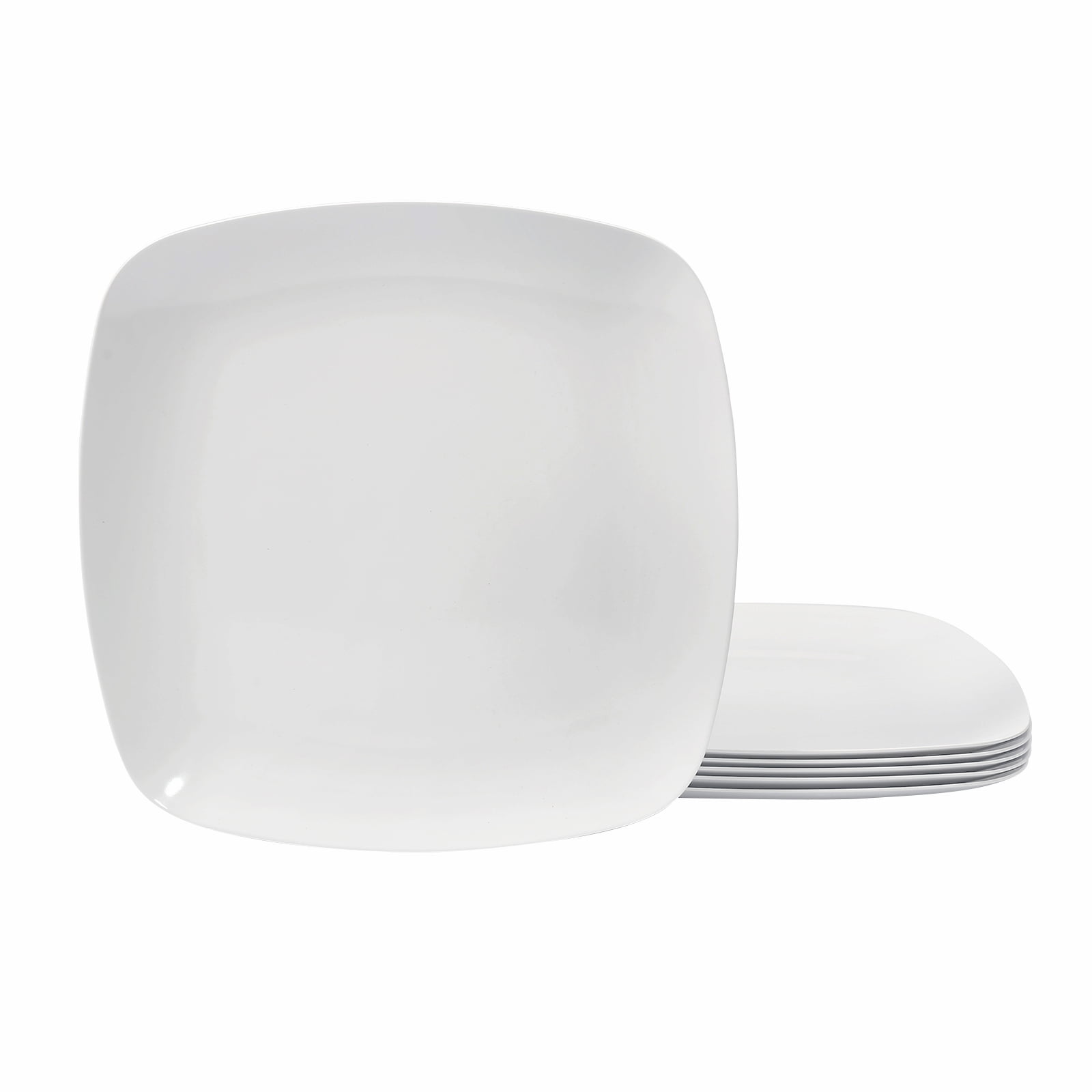 TP 10" Melamine Square Dinner Plates, 6-Piece Plate Set Unbreakable ...