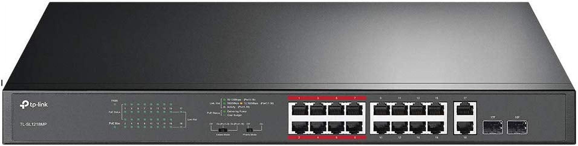 TP LINK 16-Port Ethernet Network Extender, 10/100Mbps + 2-Port Gigabit ...
