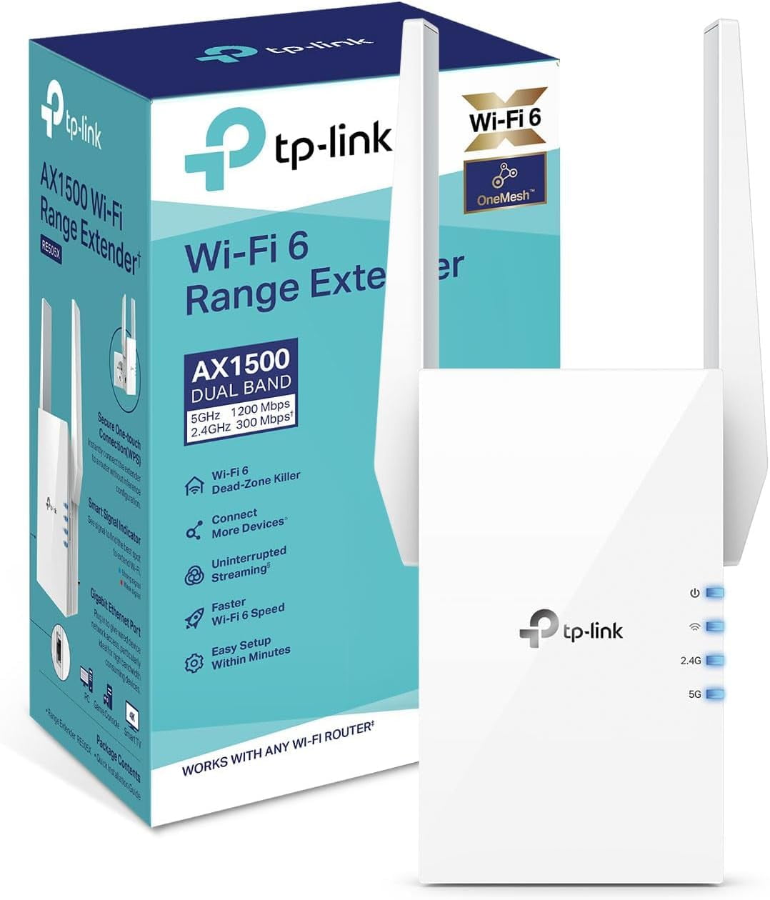 TP-Link AX1500 WiFi Extender Internet Booster, WiFi 6 Range Extender ...