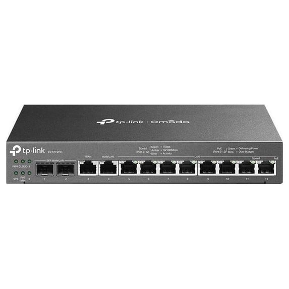 TP-Link ER7212PC Omada 3-in-1 Gigabit Ethernet VPN Router with 4 WAN, 8 ...