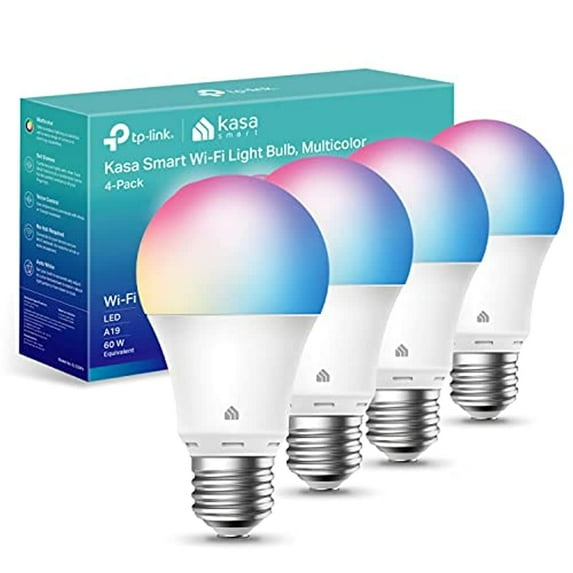 Kasa Smart Wi-Fi Light Bulb, Multicolor, 4-Pack, Alexa Compatible, TP ...