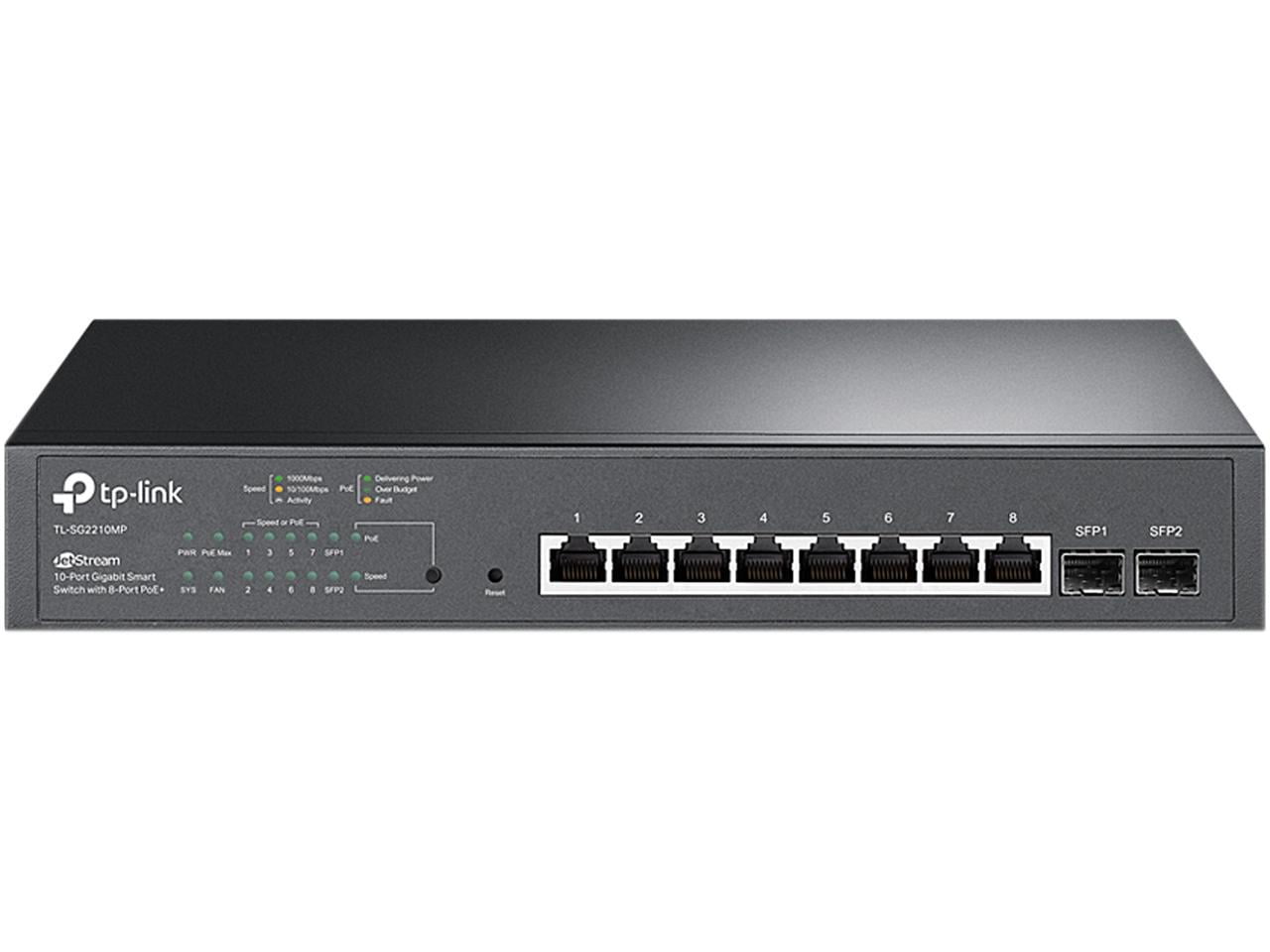 TP-Link TL-SG2210MP 10 Port Gigabit PoE Switch with 8 PoE+ Ports, 2 SFP Slots, Omada SDN ...
