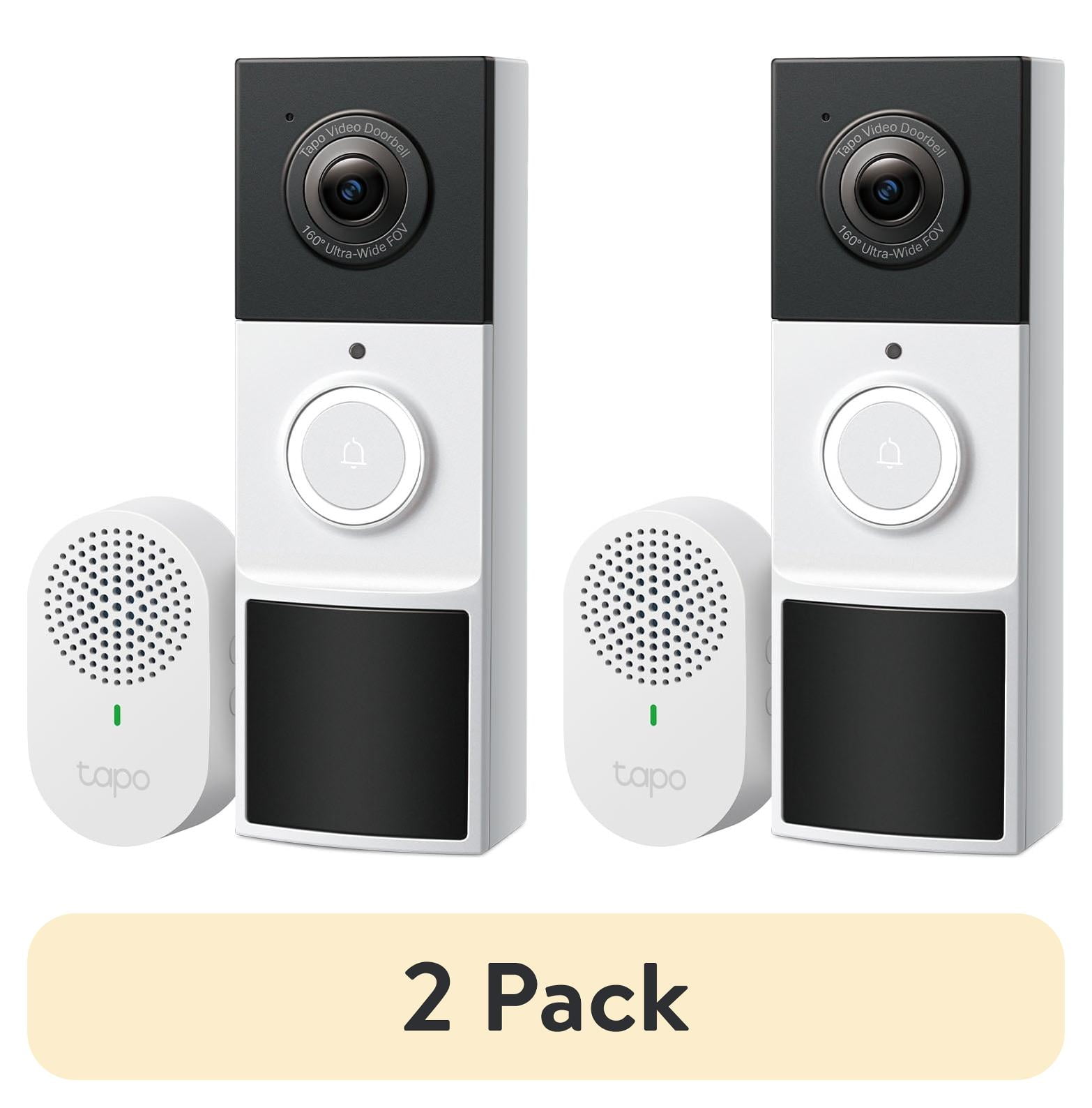 (2 pack) TP-Link Tapo Wireless Smart Video Doorbell with 2K Camera ...