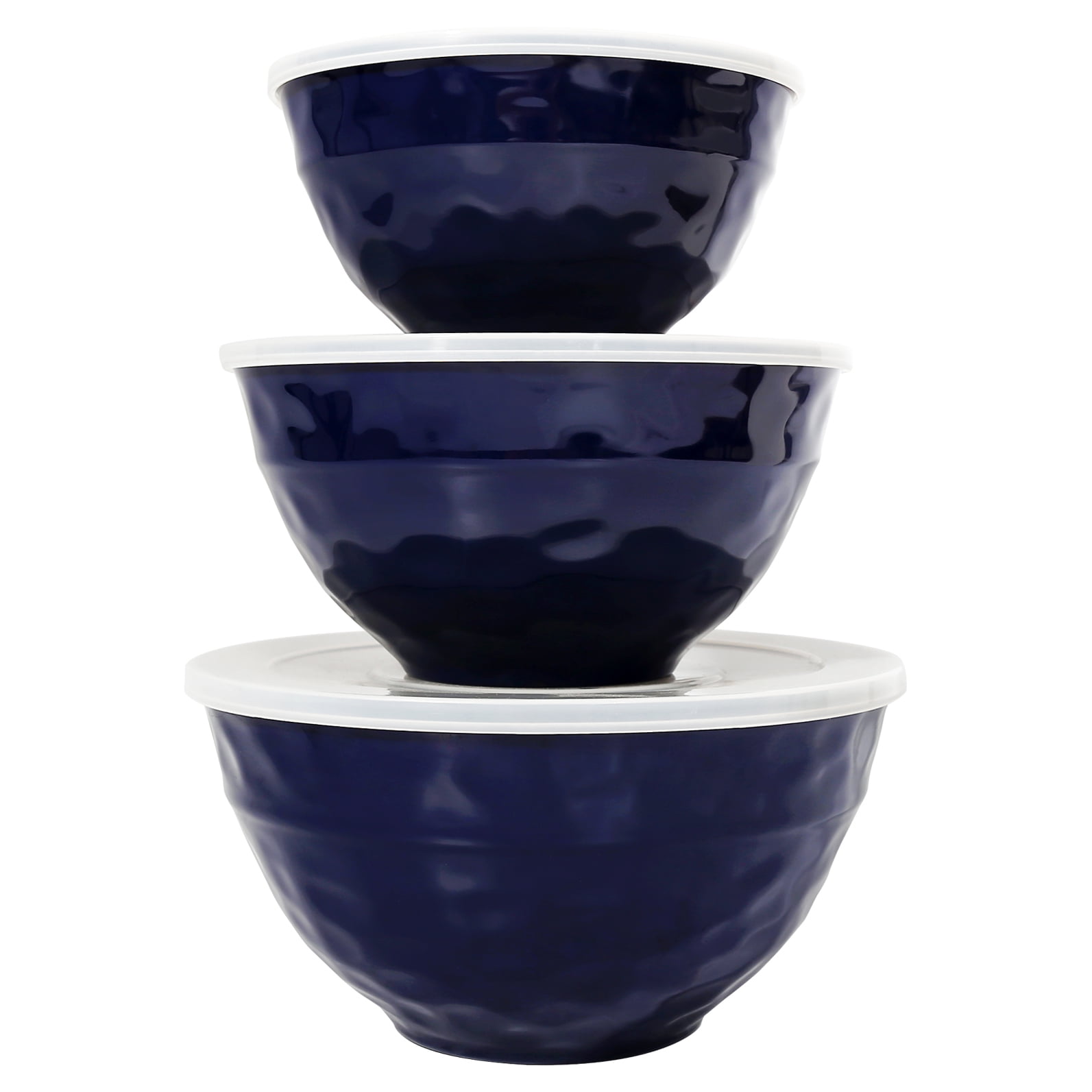 TP Melamine Mixing Bowl Set with Lids, 3-Piece Nesting Bowls Set for ...