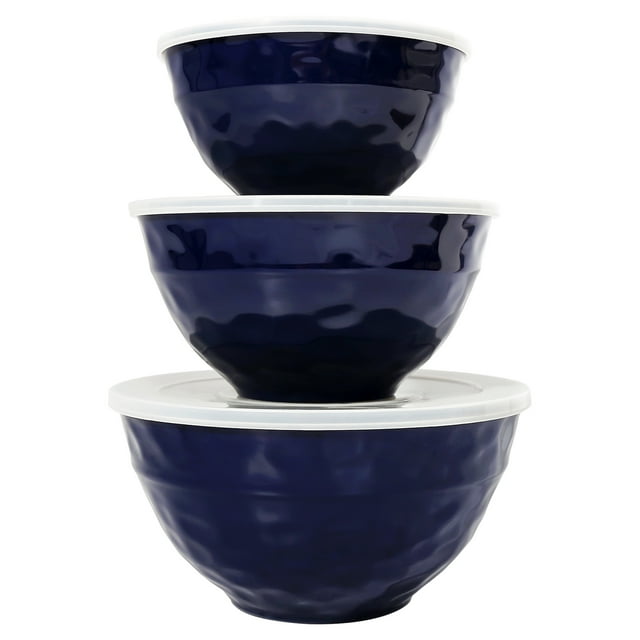 TP Melamine Mixing Bowl Set with Lids, 3-Piece Nesting Bowls Set for ...