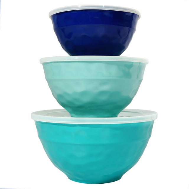 TP 3-Piece Stackable Melamine Mixing Bowl Set with Lids, Dishwasher ...