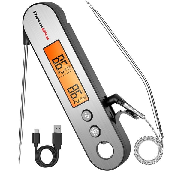 TP610 Digital Meat Thermometer for Cooking, Rechargeable Instant Read ...