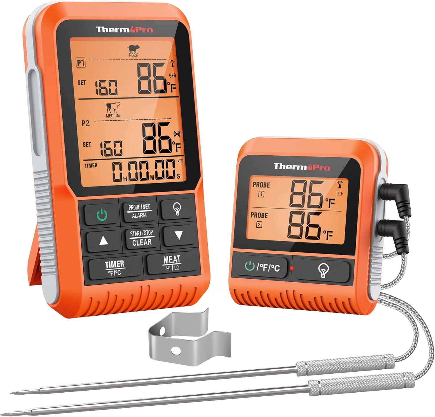 TP826 500FT Wireless Meat Thermometer, Dual Meat Probe Cooking ...