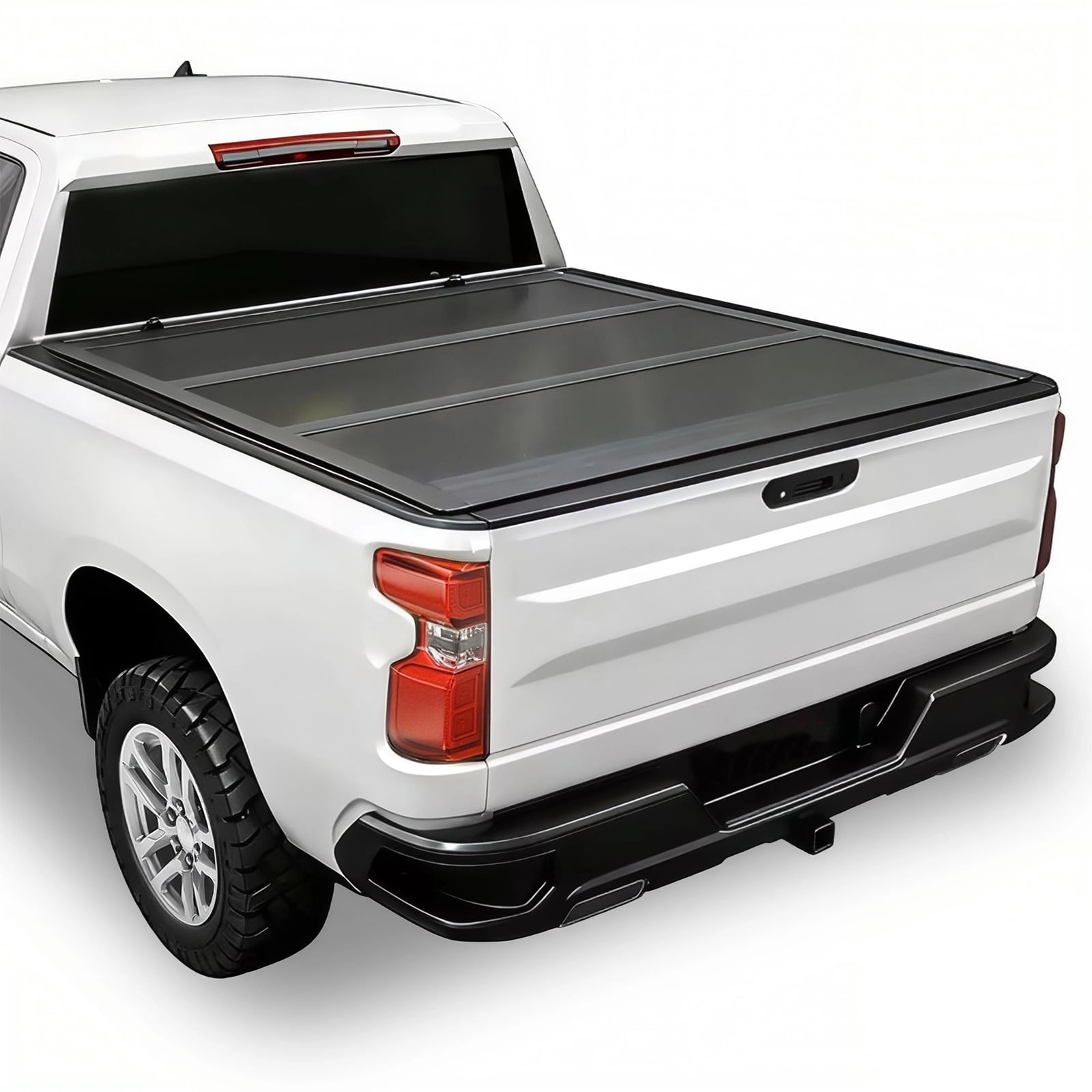 TPA FRP Low Profile Hard Folding Tri-fold Truck Bed Tonneau Cover 5'2 ...