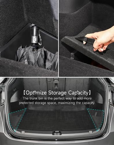 TPARTS Trunk Storage Bins for Tesla Model Y (2020-2024) Rear Trunk Side ...