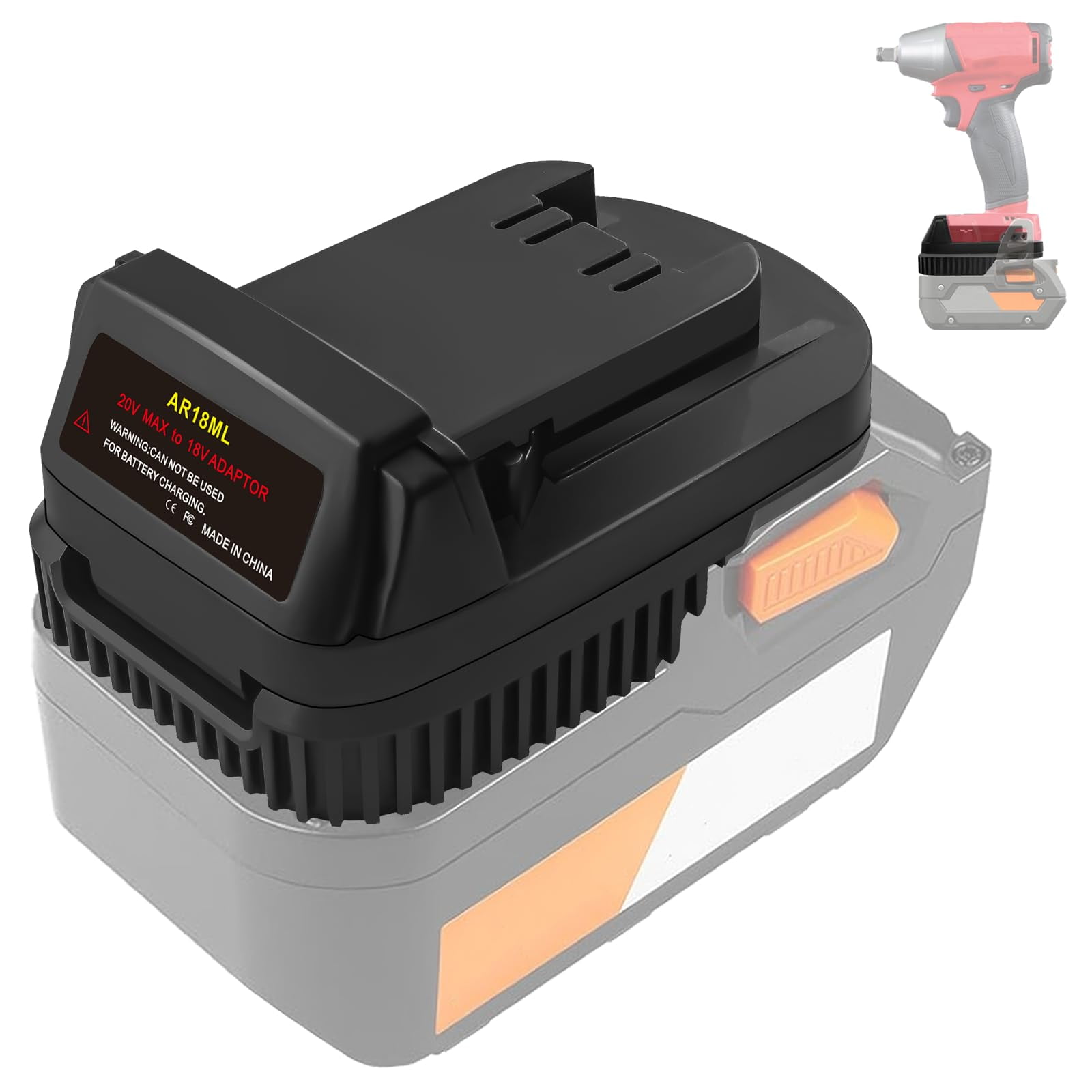 TPDL Adapter for Ridgid AEG 18V Battery to for Milwaukee M18 18V ...