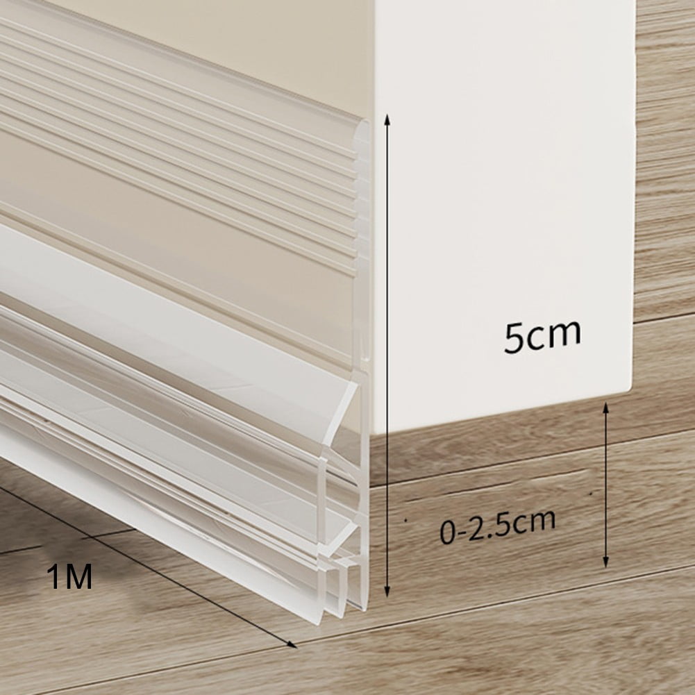 TPE Door Bottom Seal Strip 100cm Transparent Soundproof Gap Baffle for ...