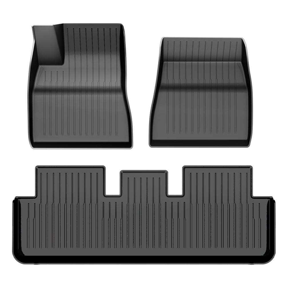 TPE Floor Mats Fit For 2024-2025 Tesla Model 3 All-Weather 3D Molded ...