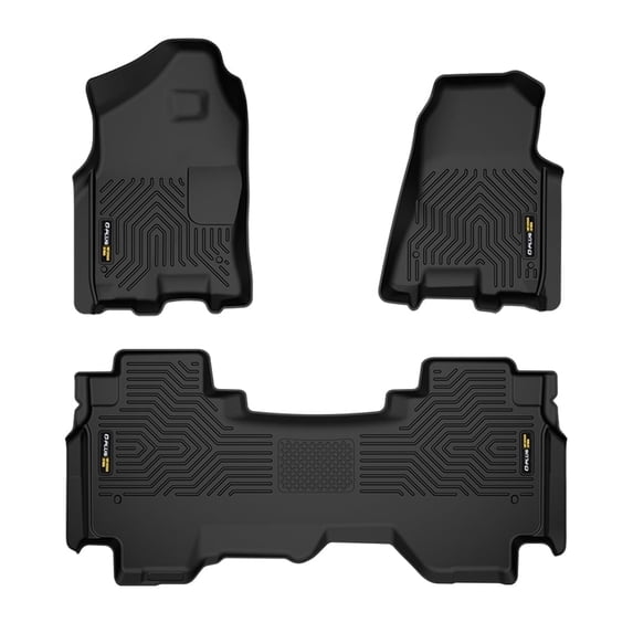 TPE Floor Mats Full Set Liners All Weather 3 Pcs Black Fit For Dodge ...