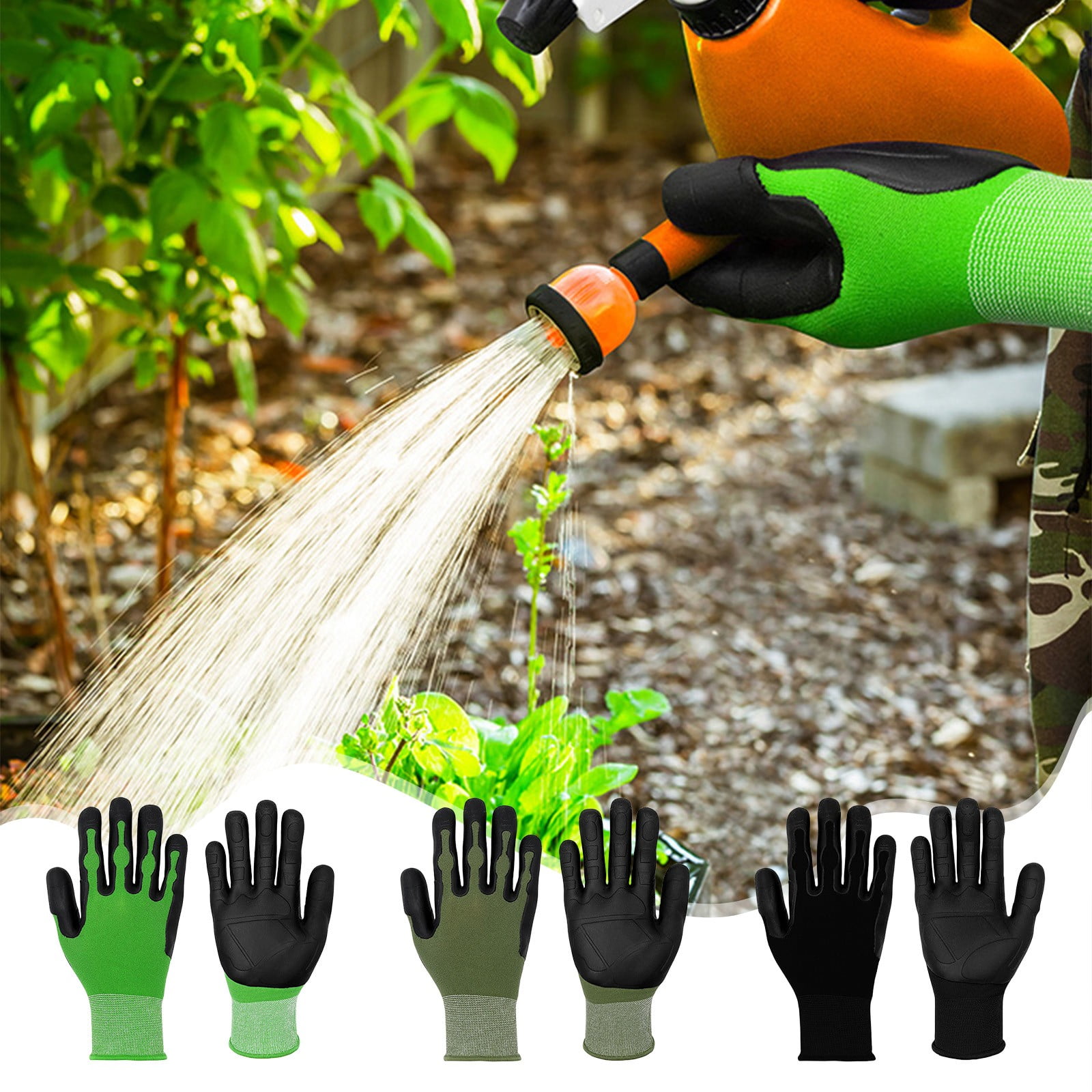 TPE Gardening Gloves Medium Size, Waterproof Breathable Planting Gloves ...