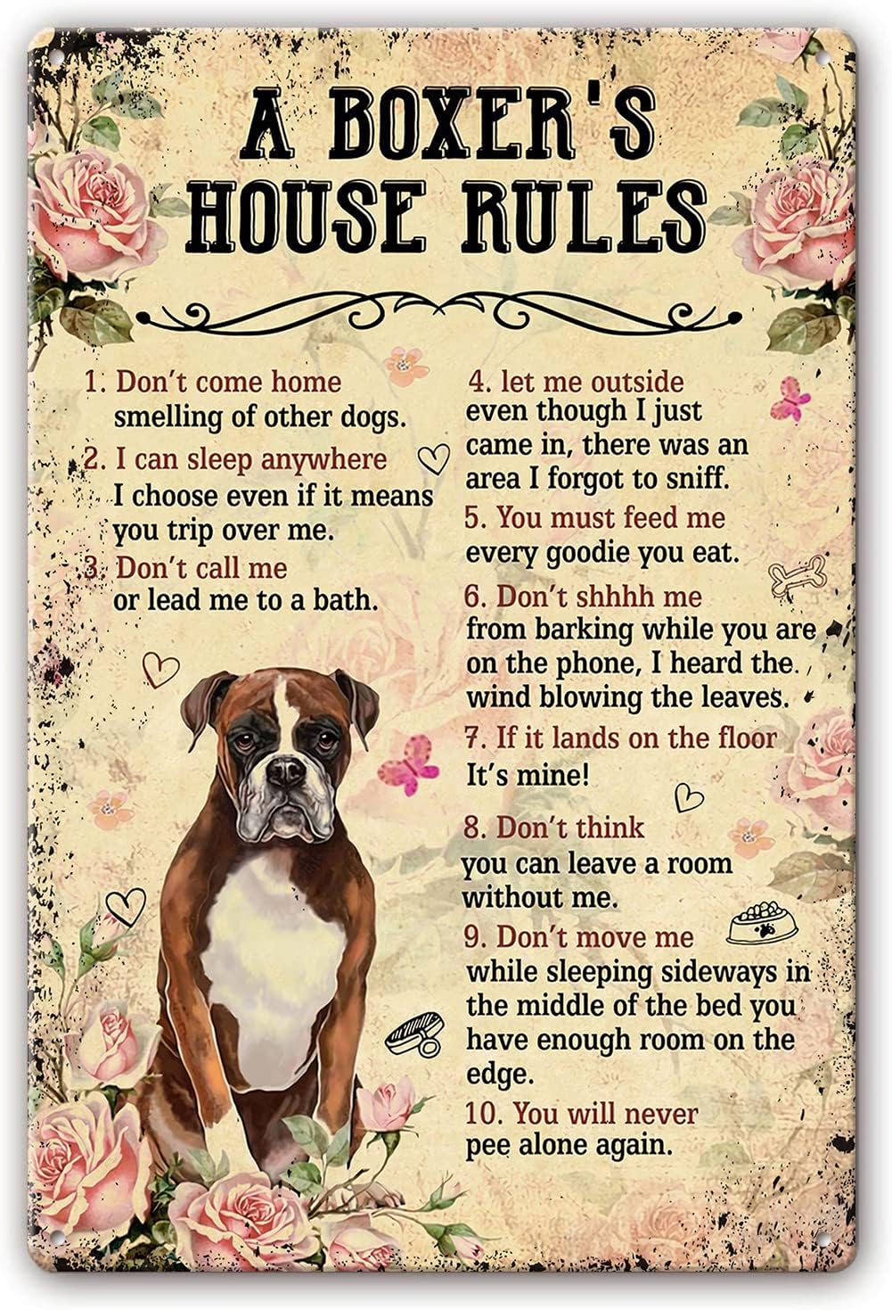 TPH20X30-Bo er Dog Poster House Rul Retro Metalt Sign Decorative Prt ...