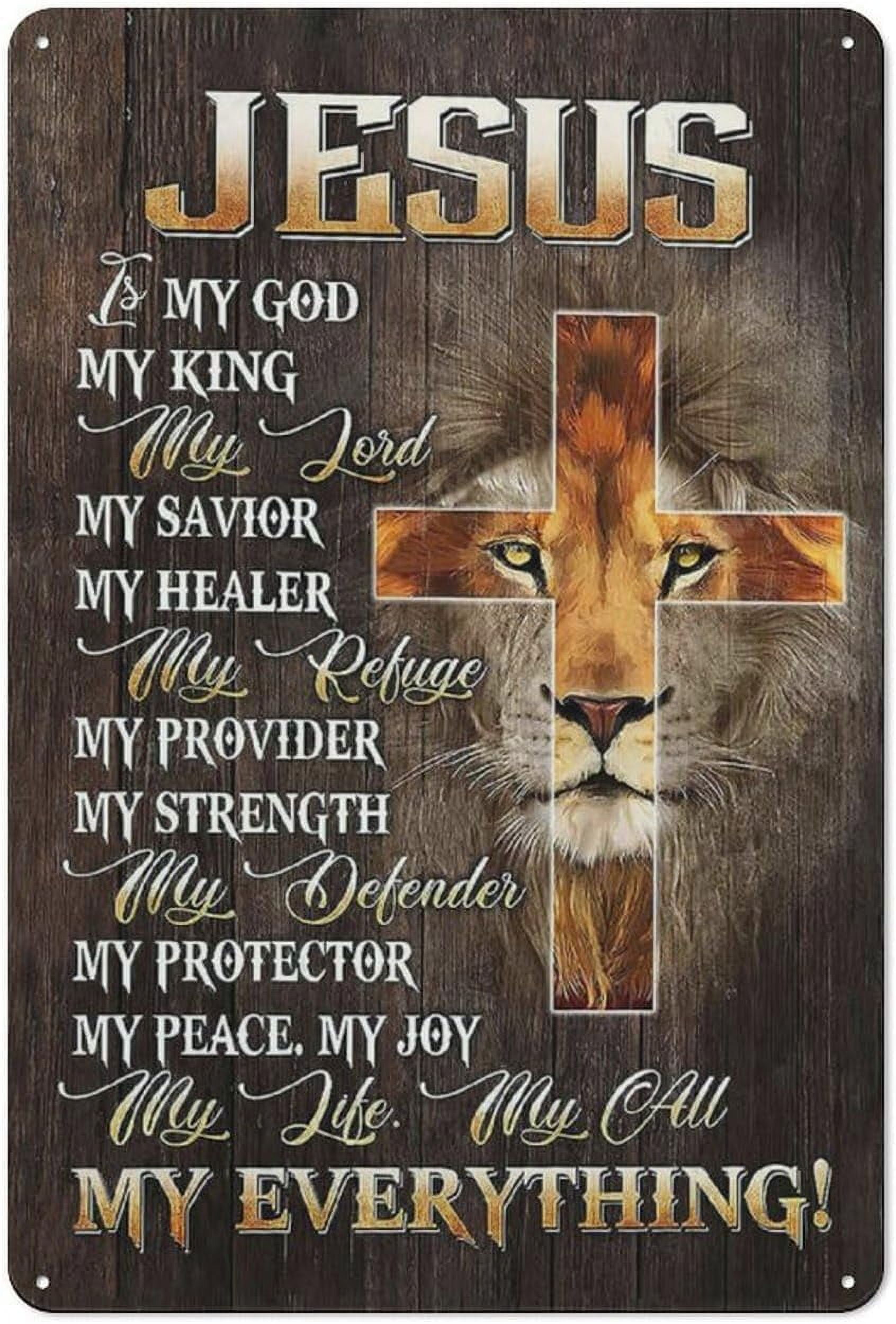 TPH20X30-Rustic Metalt Sign Lion Of Judah Wall Art J us Quotgod Bible ...