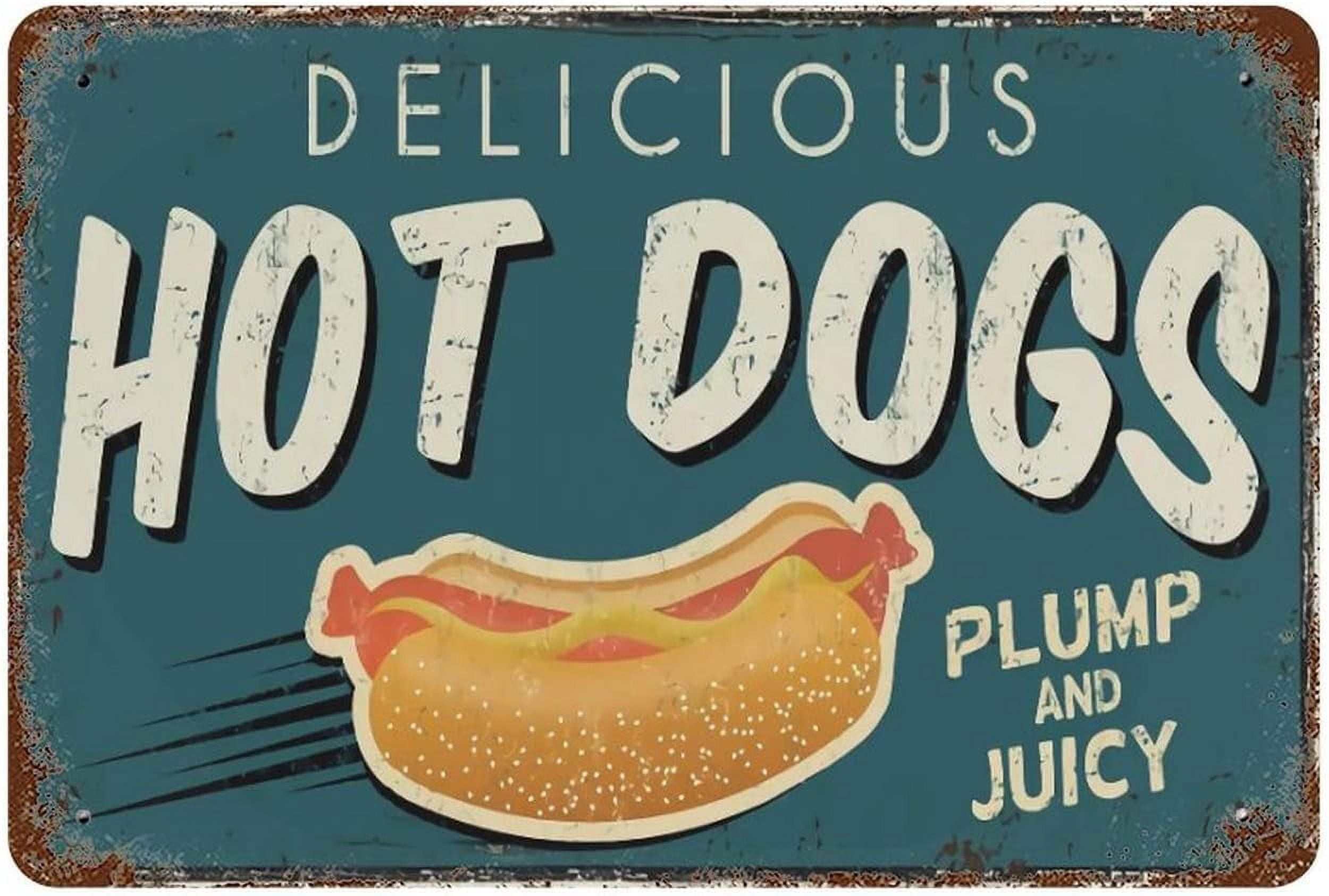 TPH20X30-Wall Decort Sign Delicious Hot Dogs Vtage Iron Patg Bar ...