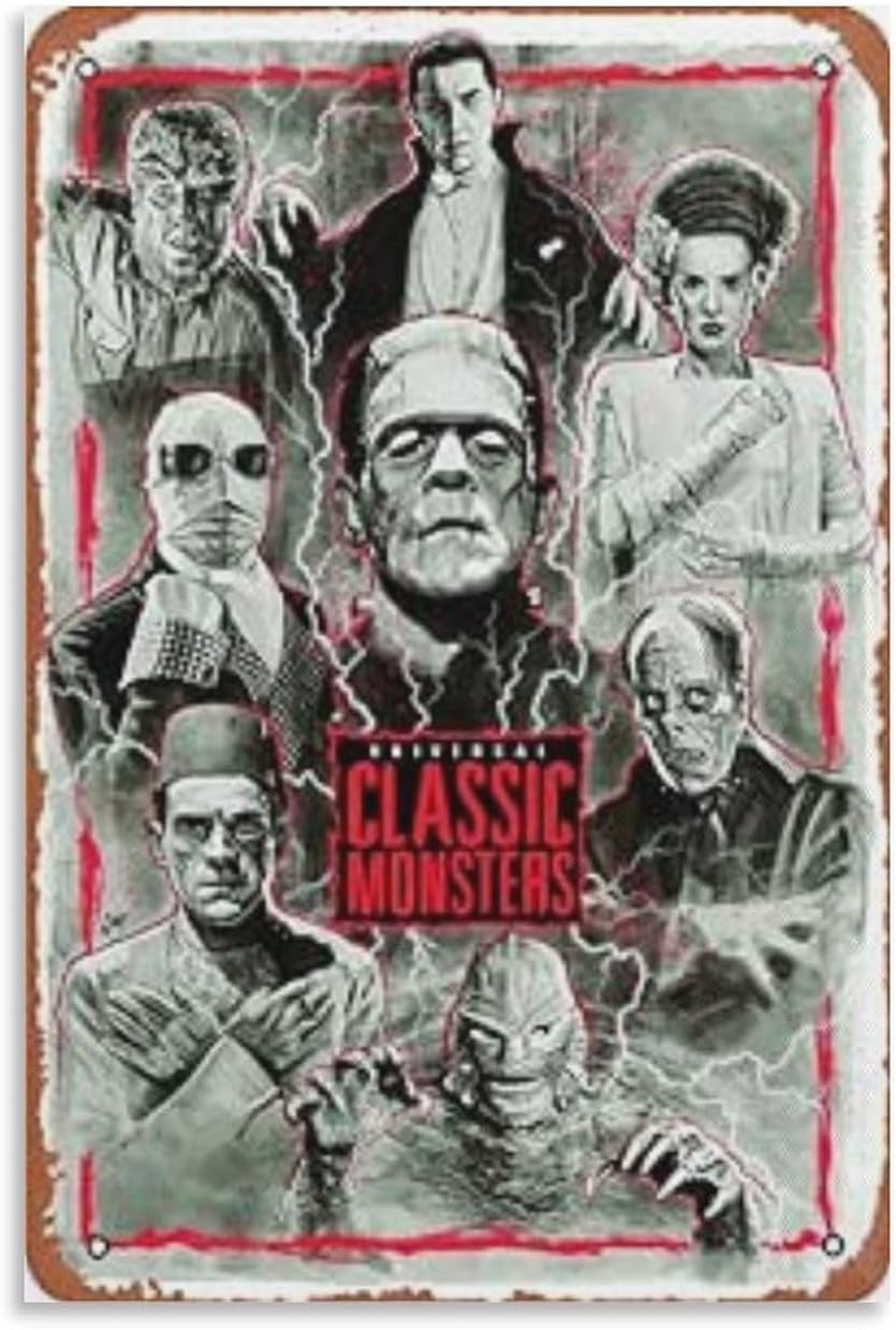 TPH30X40-Universal Classic Monsters Movi Funny Metalt Sign Retro Wall ...