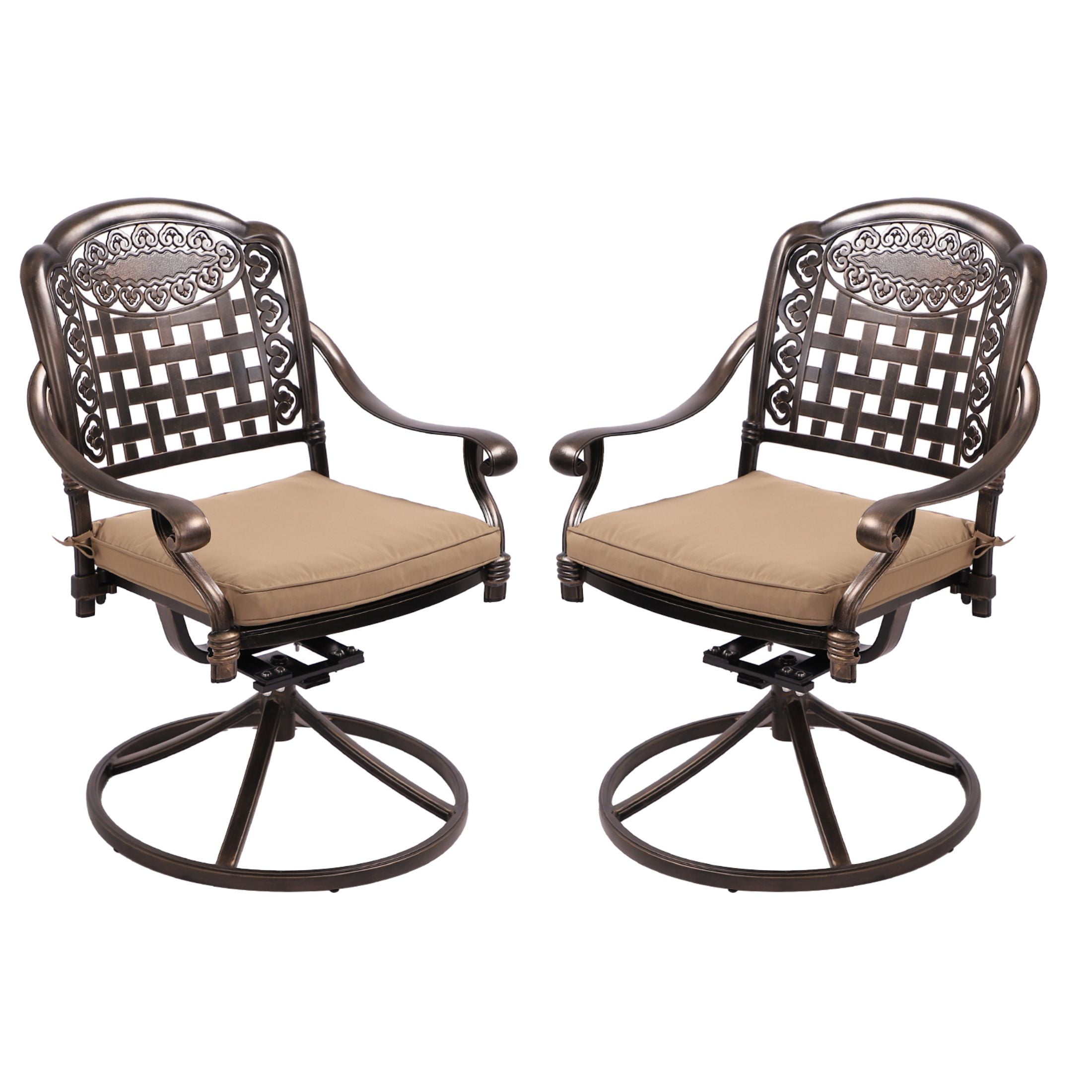 TPHORK Outdoor Cast Aluminum Patio Chairs Set of 2,All-Weather Patio ...