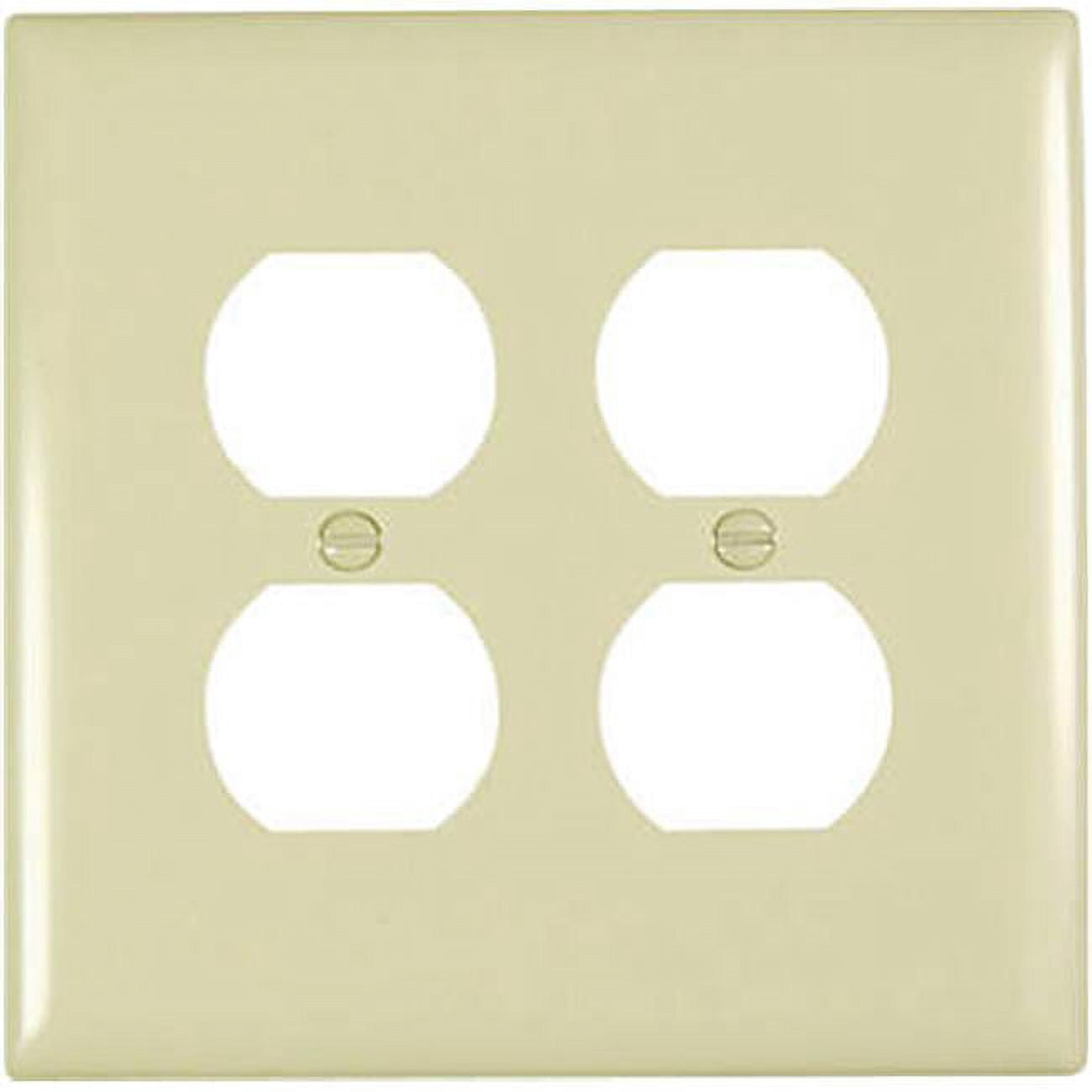 TPJ82ICC10 2 Gang Double Duplex Outlet Opening Nylon Wall Plate, Ivory ...