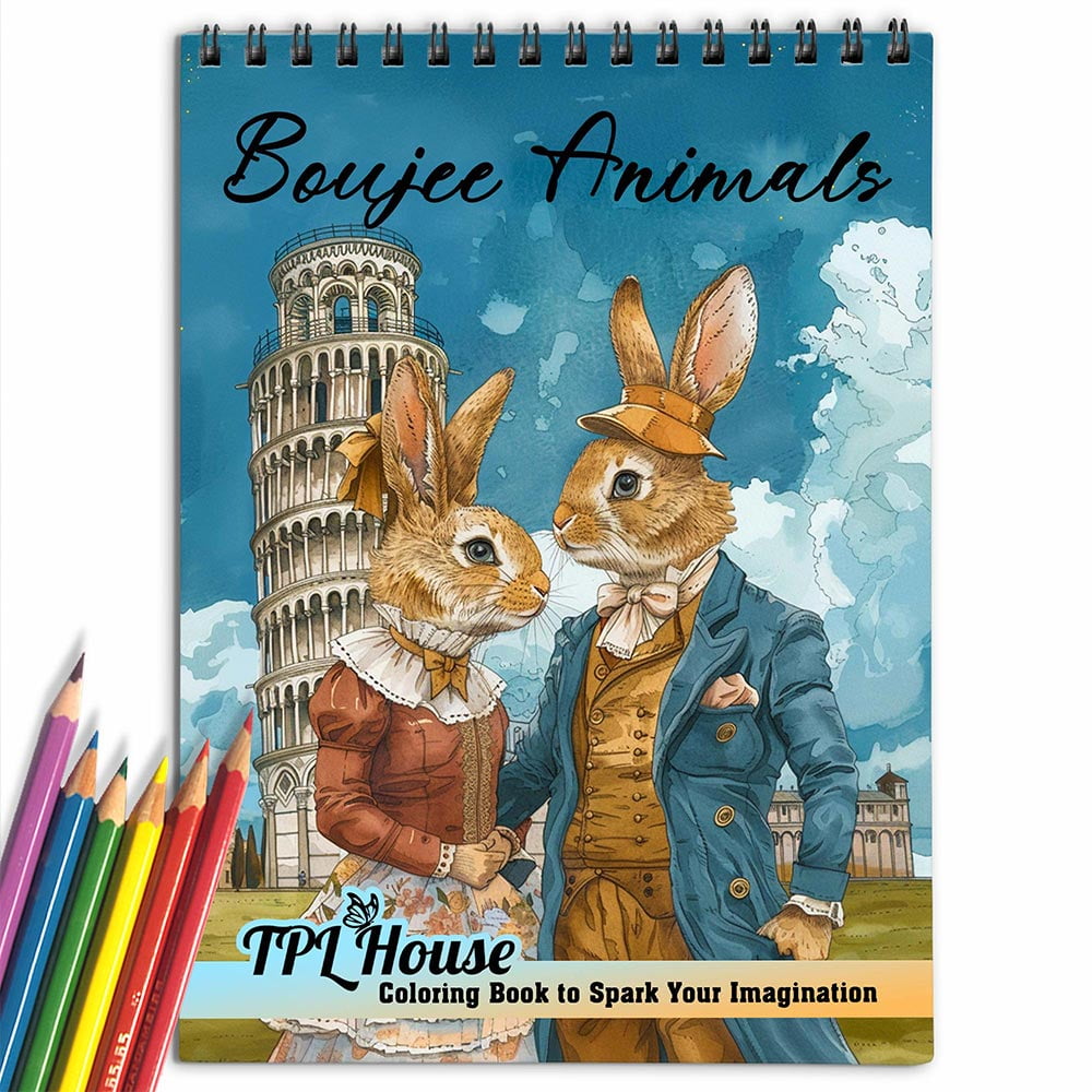 TPLHOUSE Boujee Animals Coloring Book for Adults, Spiral Bound, Soft ...