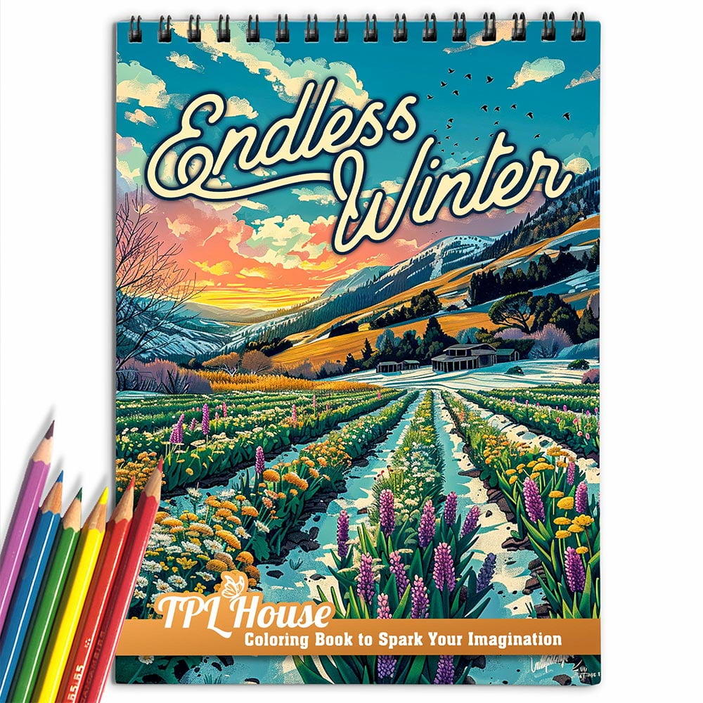 TPLHOUSE Endless Winter Coloring Book for Adult, Spiral Bound, Soft ...