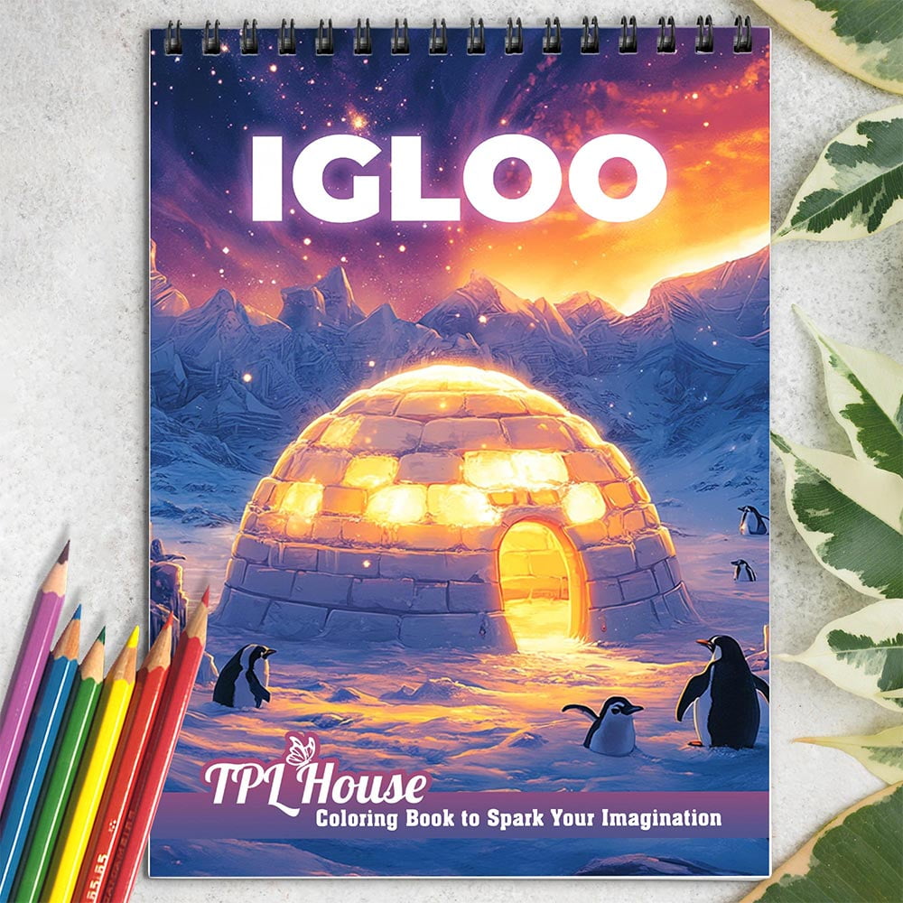 TPLHOUSE Igloo Coloring Book for Adults, Spiral Bound, Soft Cover ...