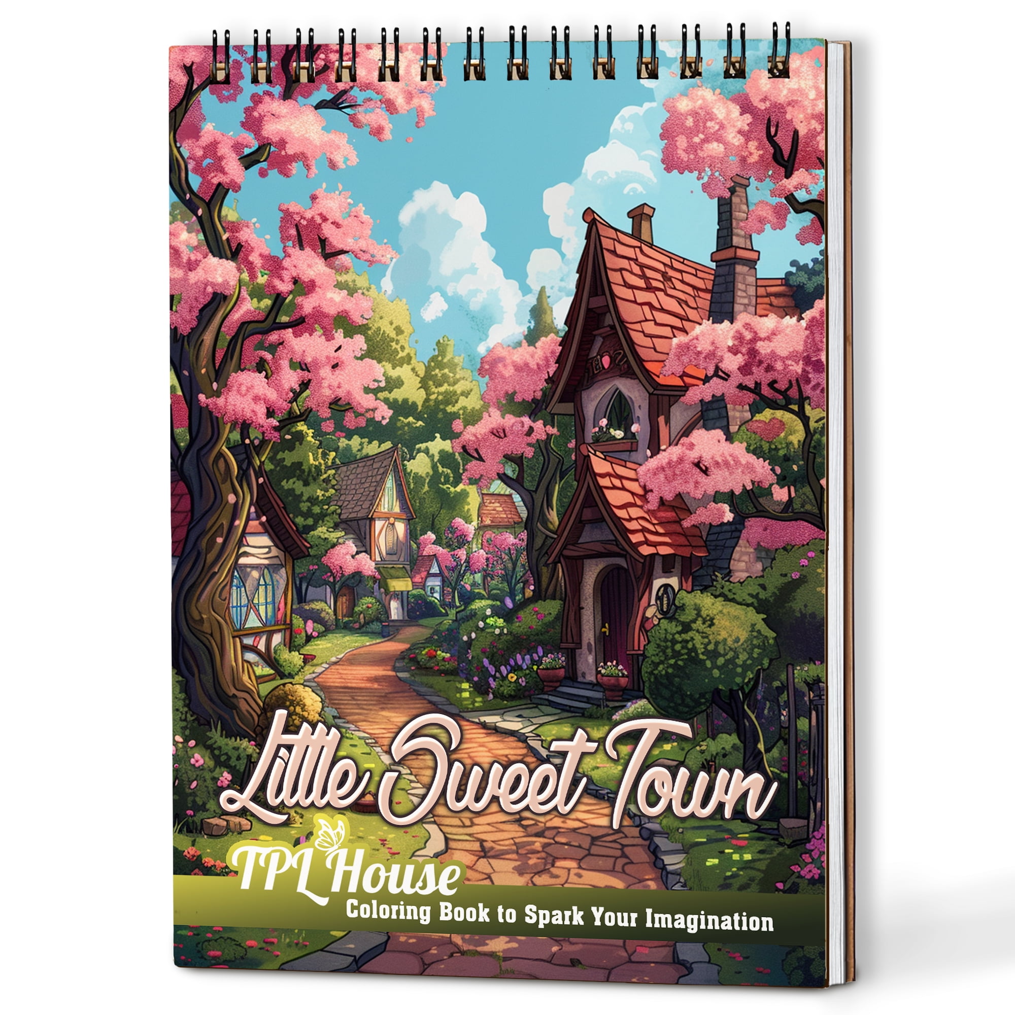 TPLHOUSE Little Sweet Town Coloring Book Spiral Bound for Adults, A5 ...
