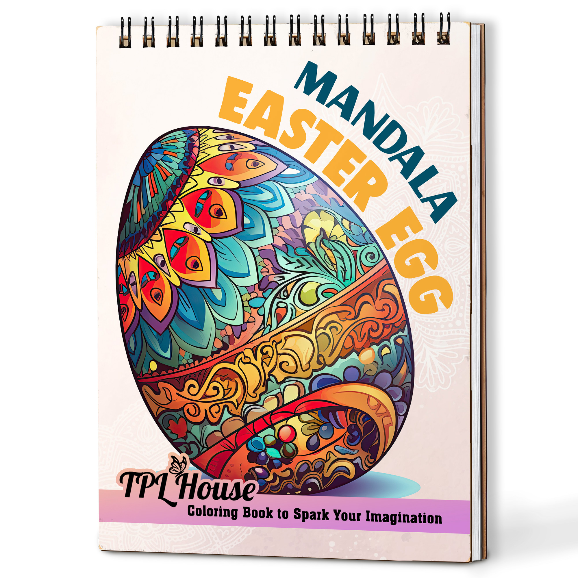 TPLHOUSE Mandala Easter Egg Coloring Book Spiral Bound for Adults, A5 ...