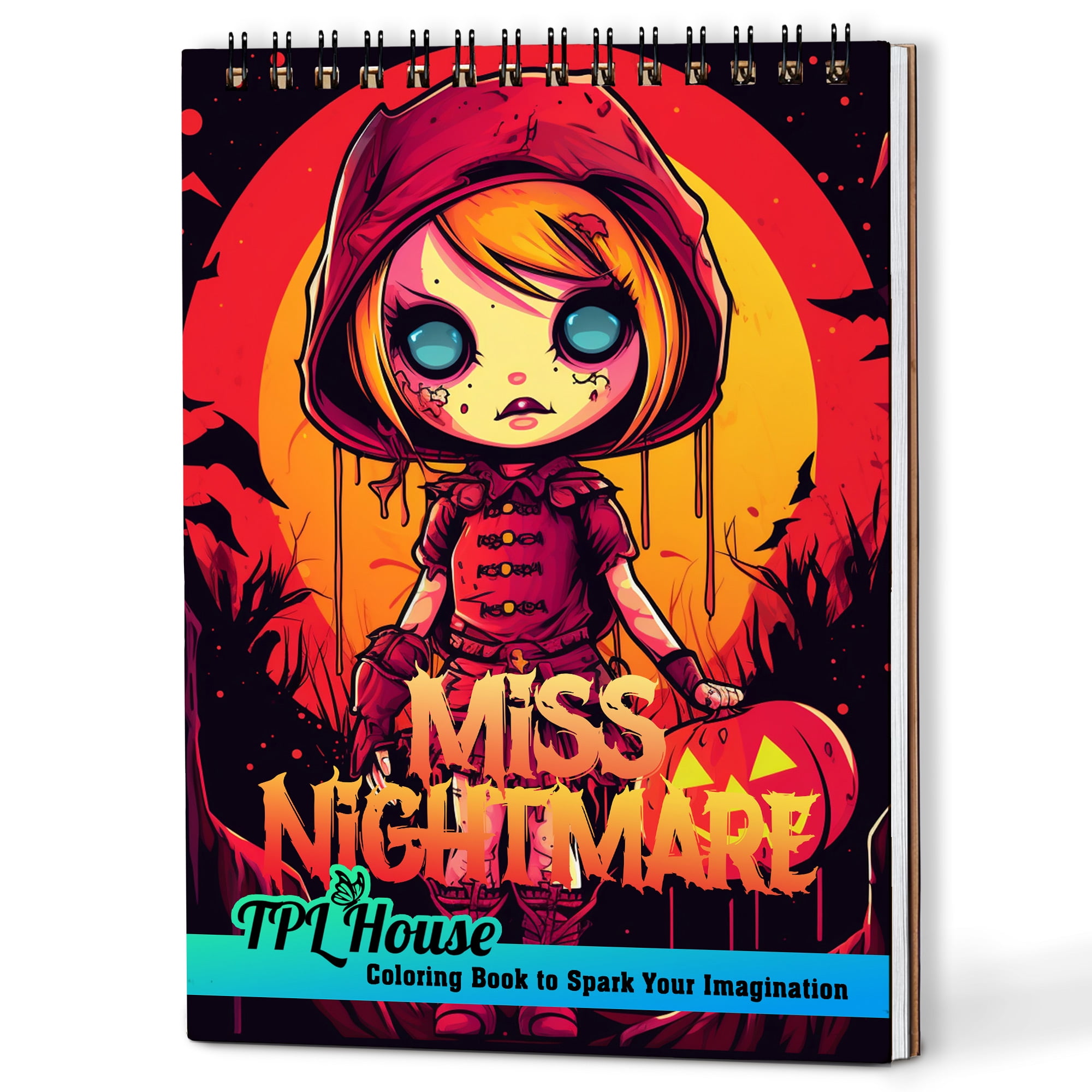 TPLHOUSE Miss Nightmare Coloring Book Spiral Bound for Adults, A5 ...