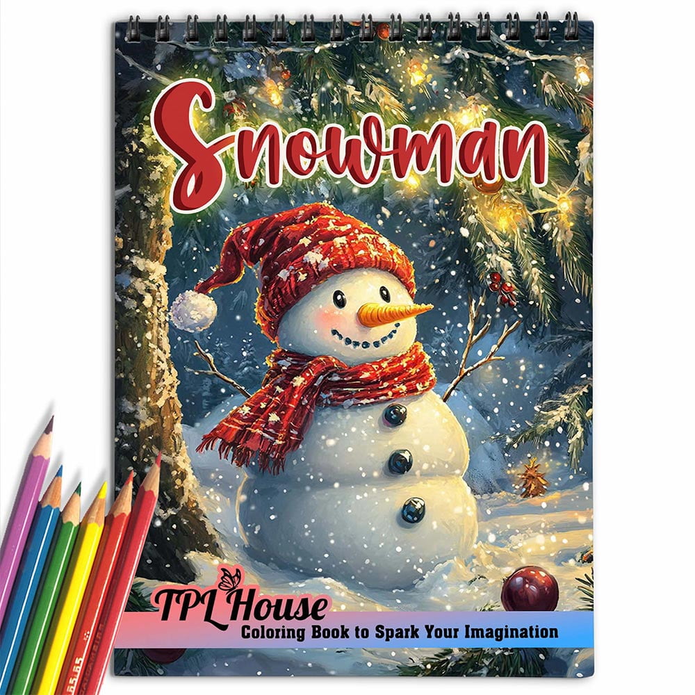 TPLHOUSE Snowman Coloring Book for Adults, Spiral Bound, Soft Cover ...