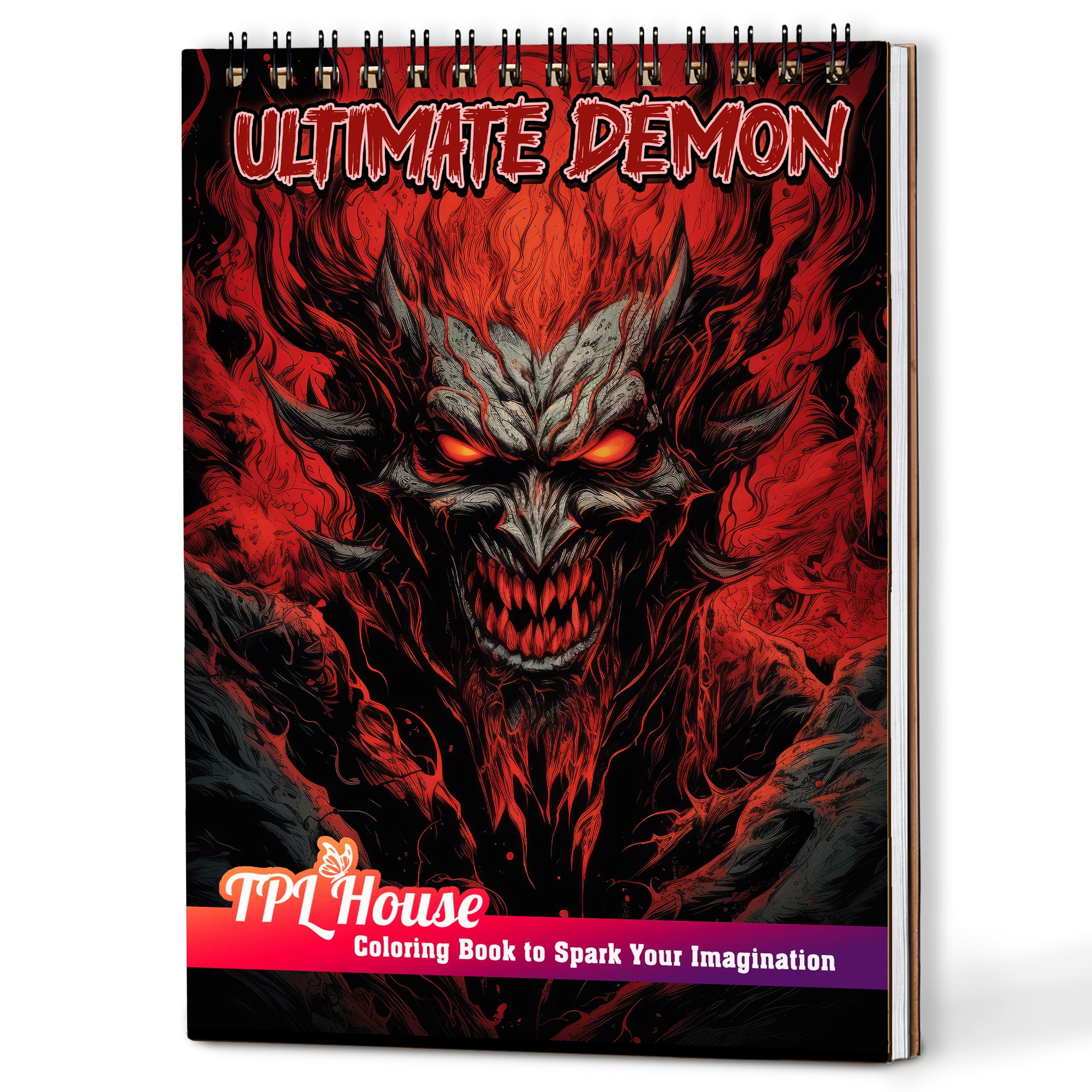 TPLHOUSE Ultimate Demon Coloring Book Spiral Bound for Adults, A5 ...