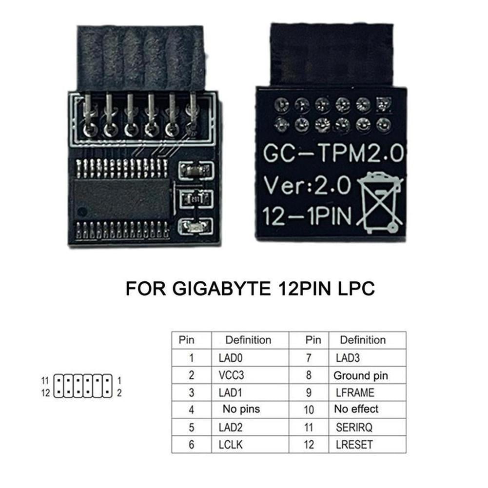 TPM 2.0 20Pin LPC Encryption Security Module for Windows 11 Upgrade ...