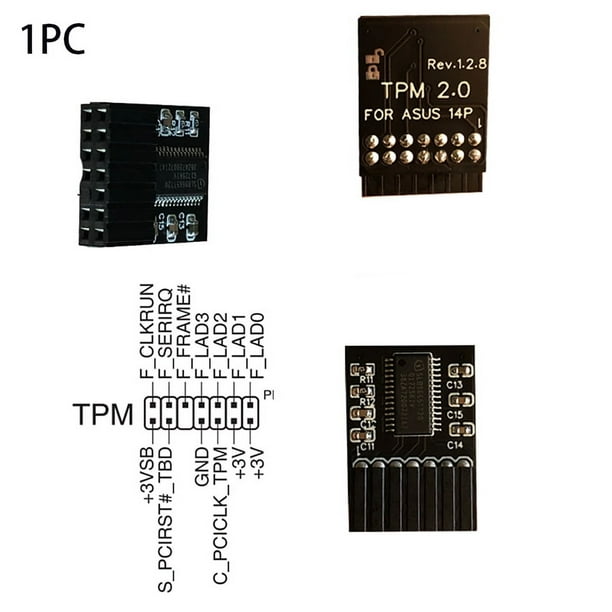 TPM 2.0 Security Module Trusted Platform Module For ASUS 14 Pin LPC Windows 11 - Walmart ...