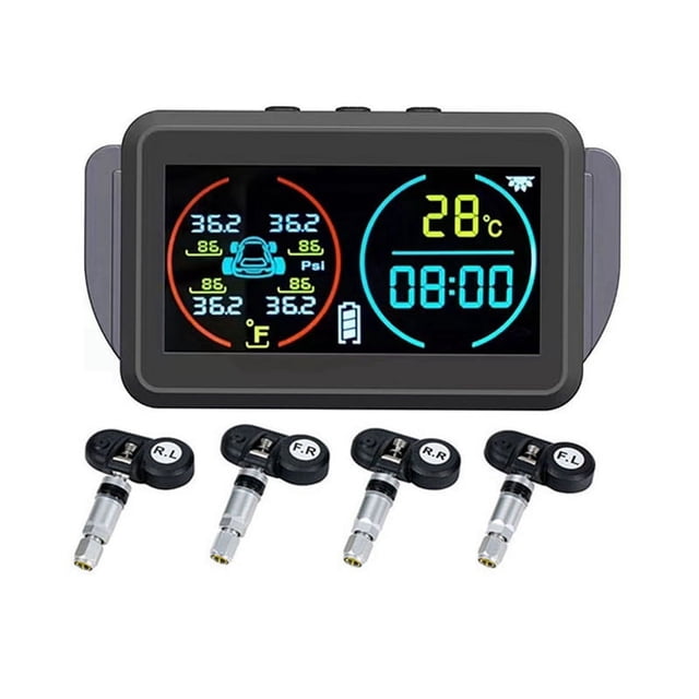 TPMS Car Tire Pressure Monitoring System Alarm Tyre Air Meter Gauge ...