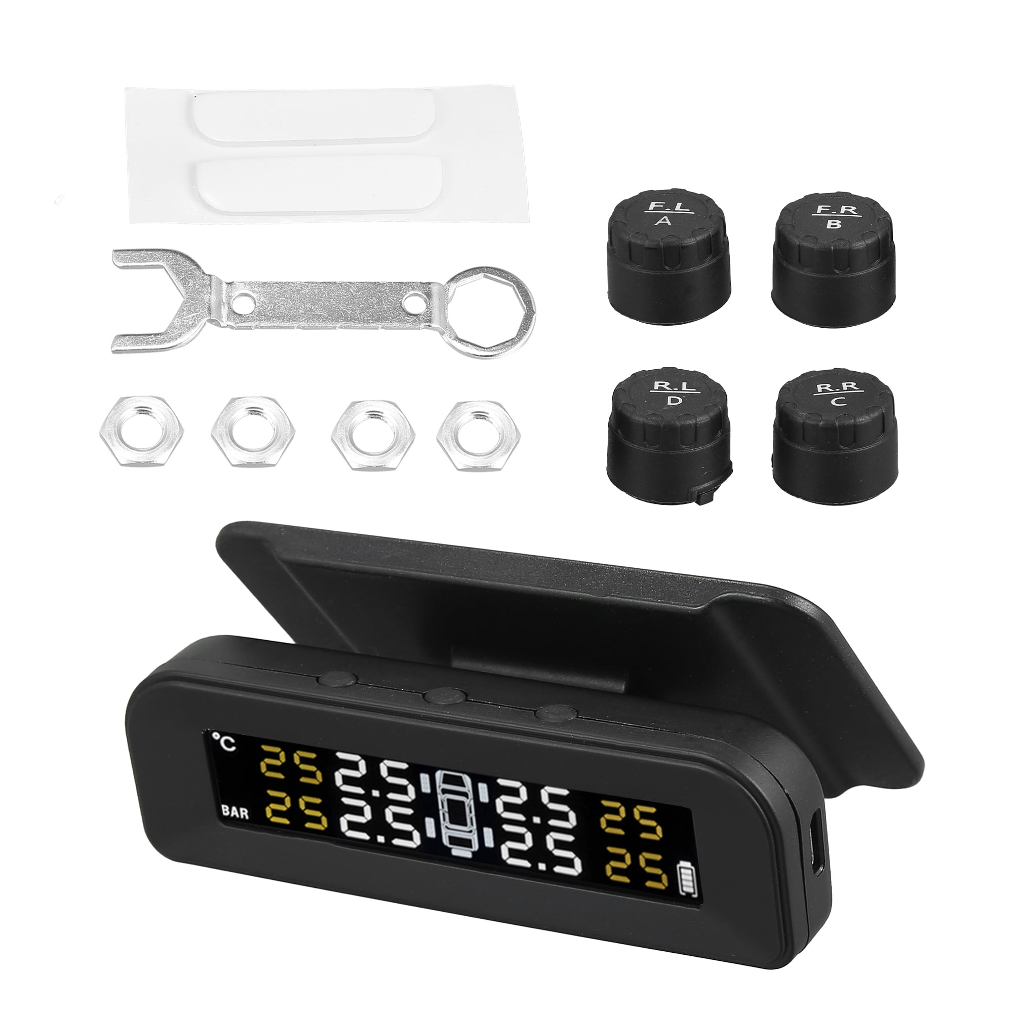 TPMS Car Tire Pressure Monitoring System Kit Solar Power Car Tire Pressure Monitoring System ...