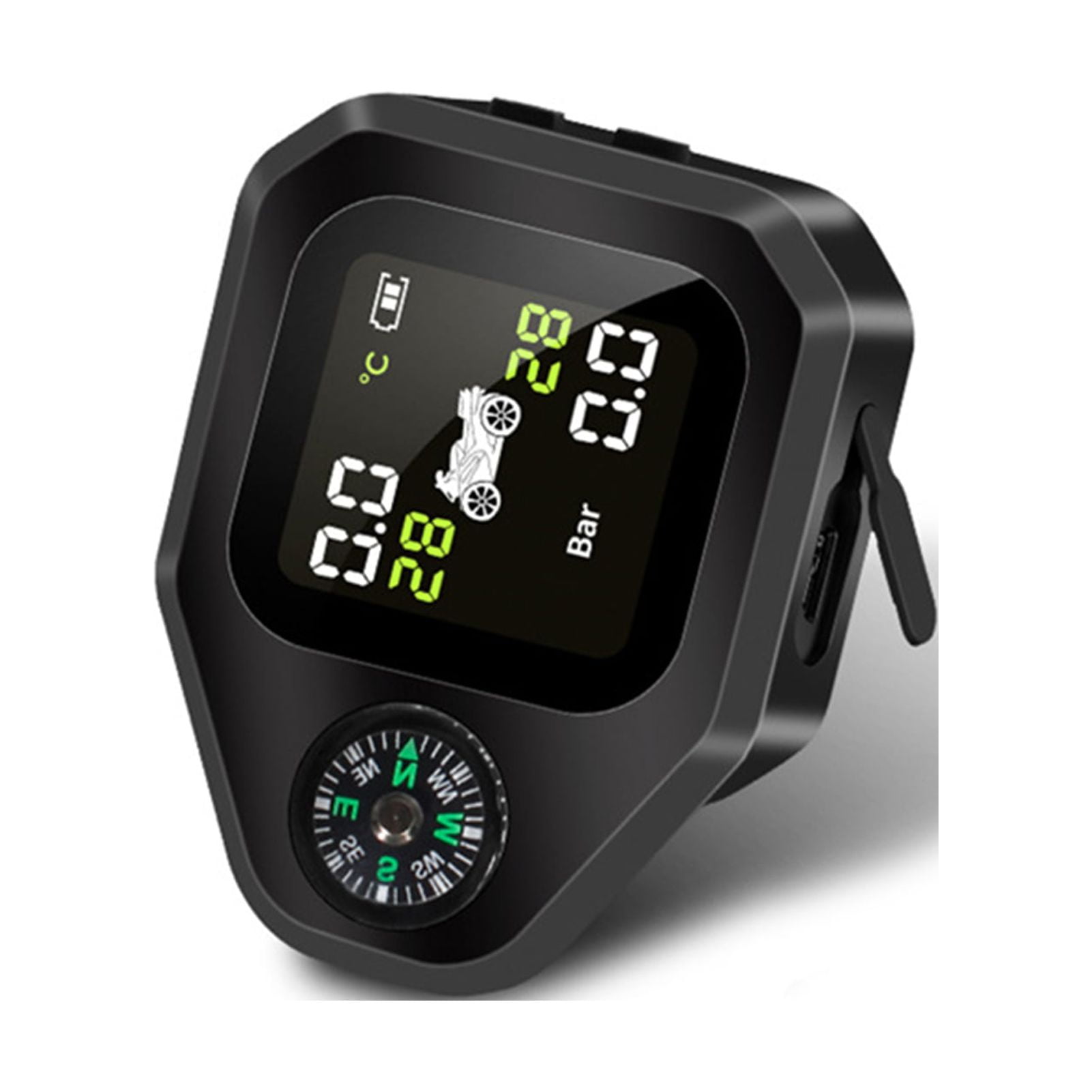 TPMS Compass High Precision Temperature Monitor Large Screen Motorcycle ...