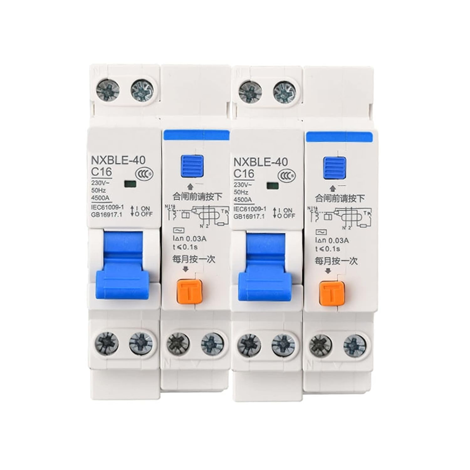 TPNL 230V 1P+N Residual Current Circuit Breaker with Over and Short ...