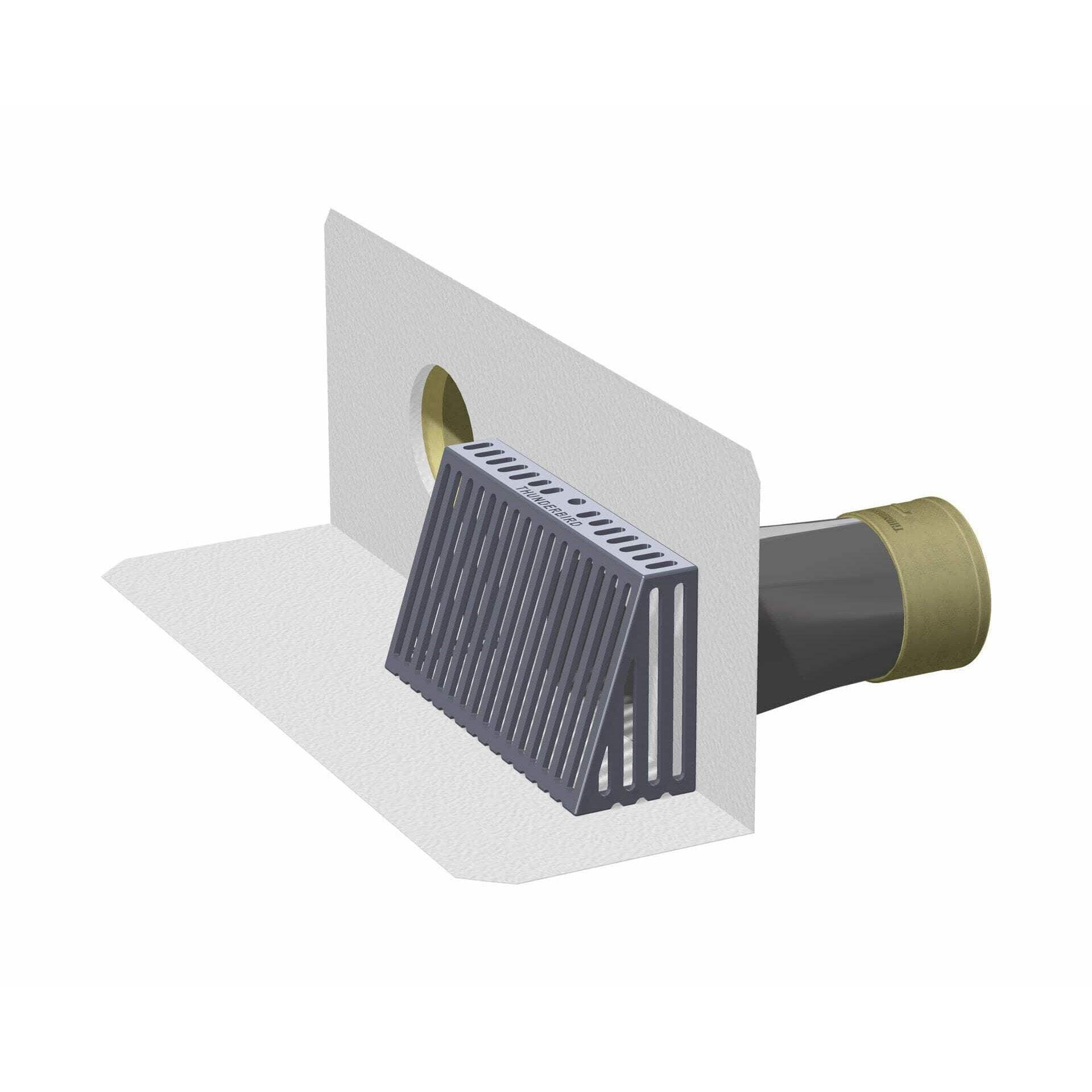 TPO-Clad Stainless Steel Parapet Roof Drain (Through-Wall) w/ Overflow ...