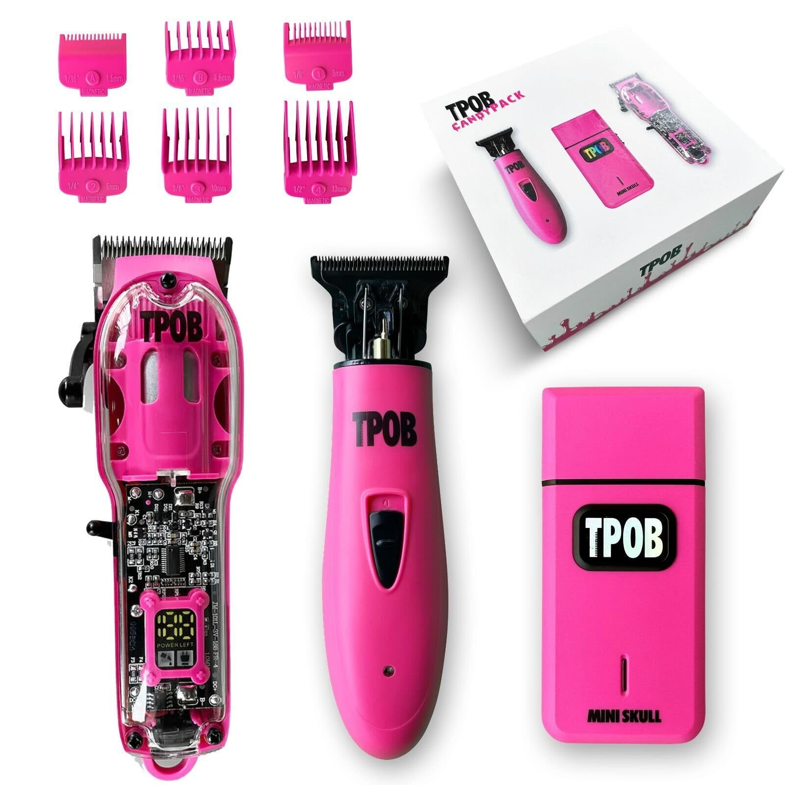 TPOB Slime 2 Candy BDF32 Pink Clipper Trimmer Shaver Set Barber Hair Clippers in Matte Pink with ...